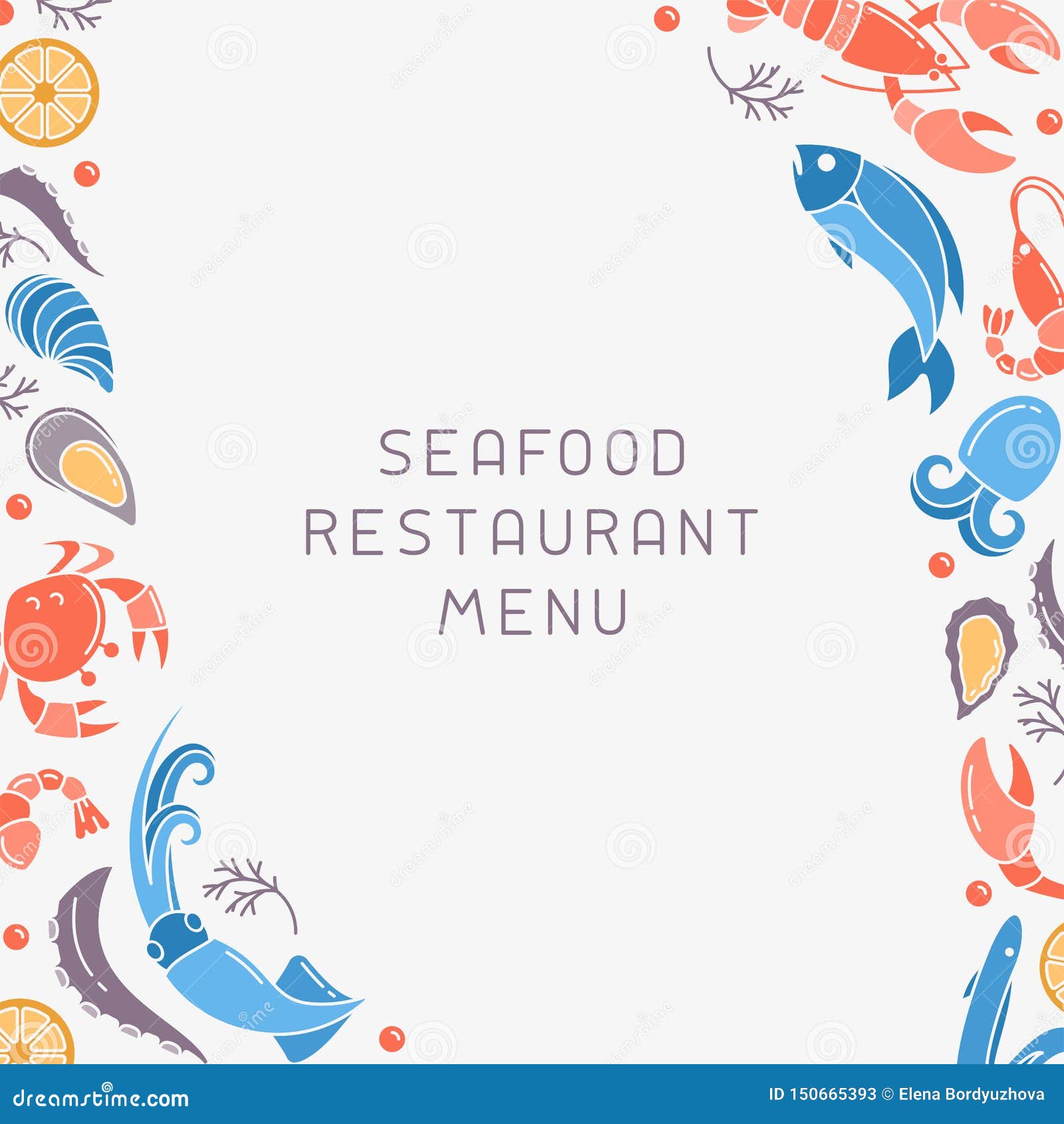 Decor Concept with Seafood Elements and Space for Your Text Stock ...