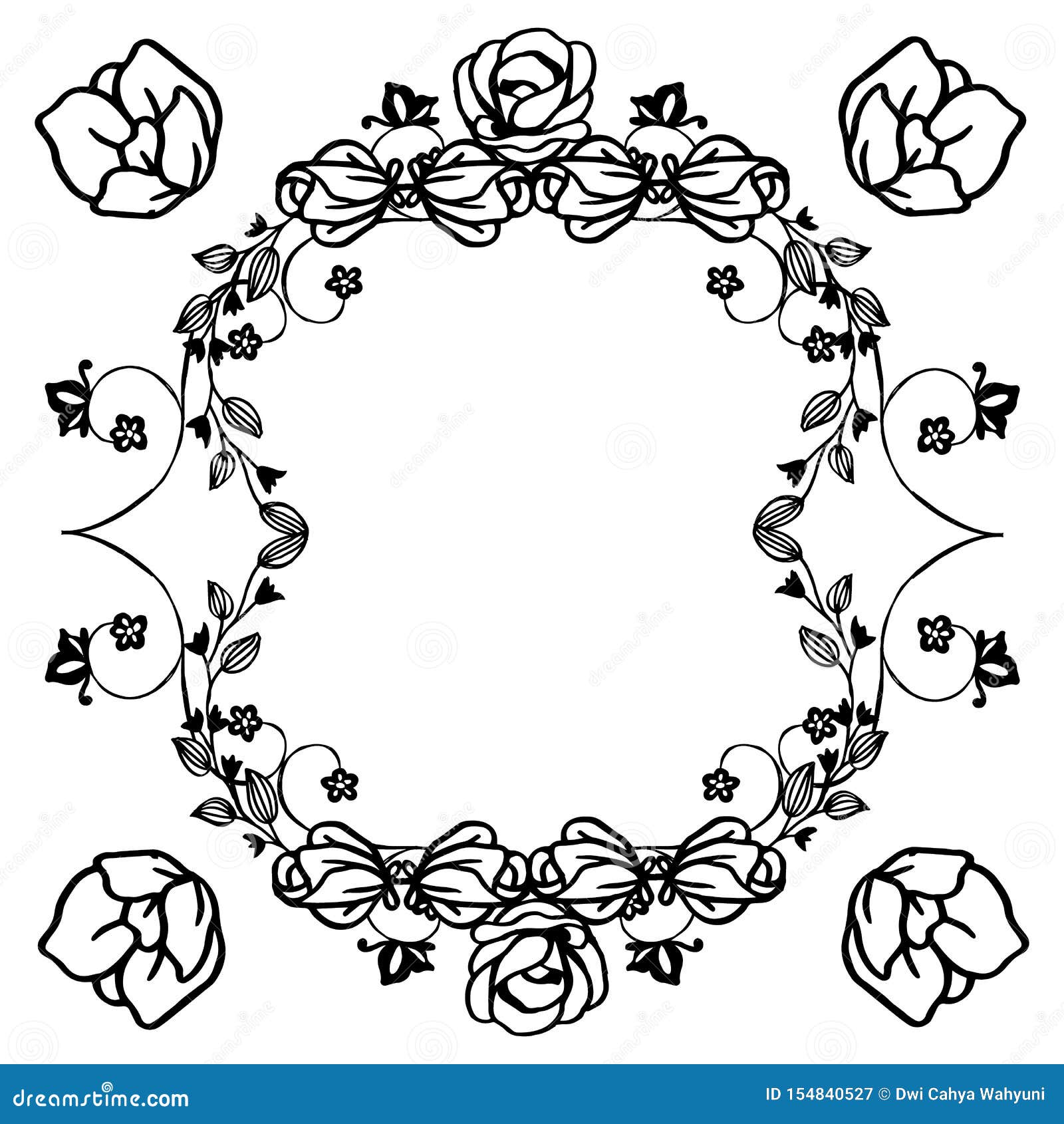 Decor Element for Flower Frame, Abstract Border, with Poster or Banner ...