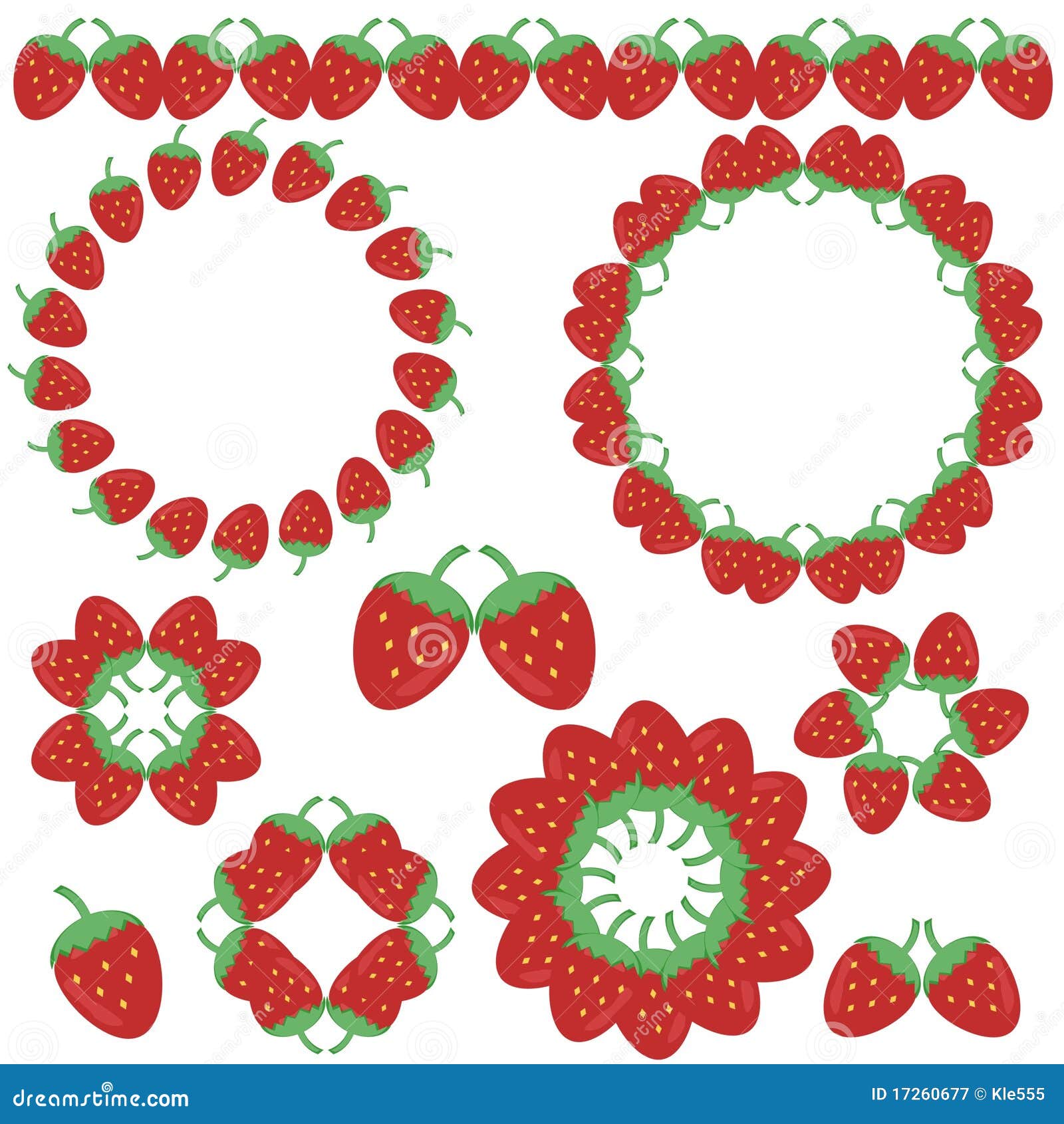 Decor Elements and Frames with Strawberry Stock Illustration ...