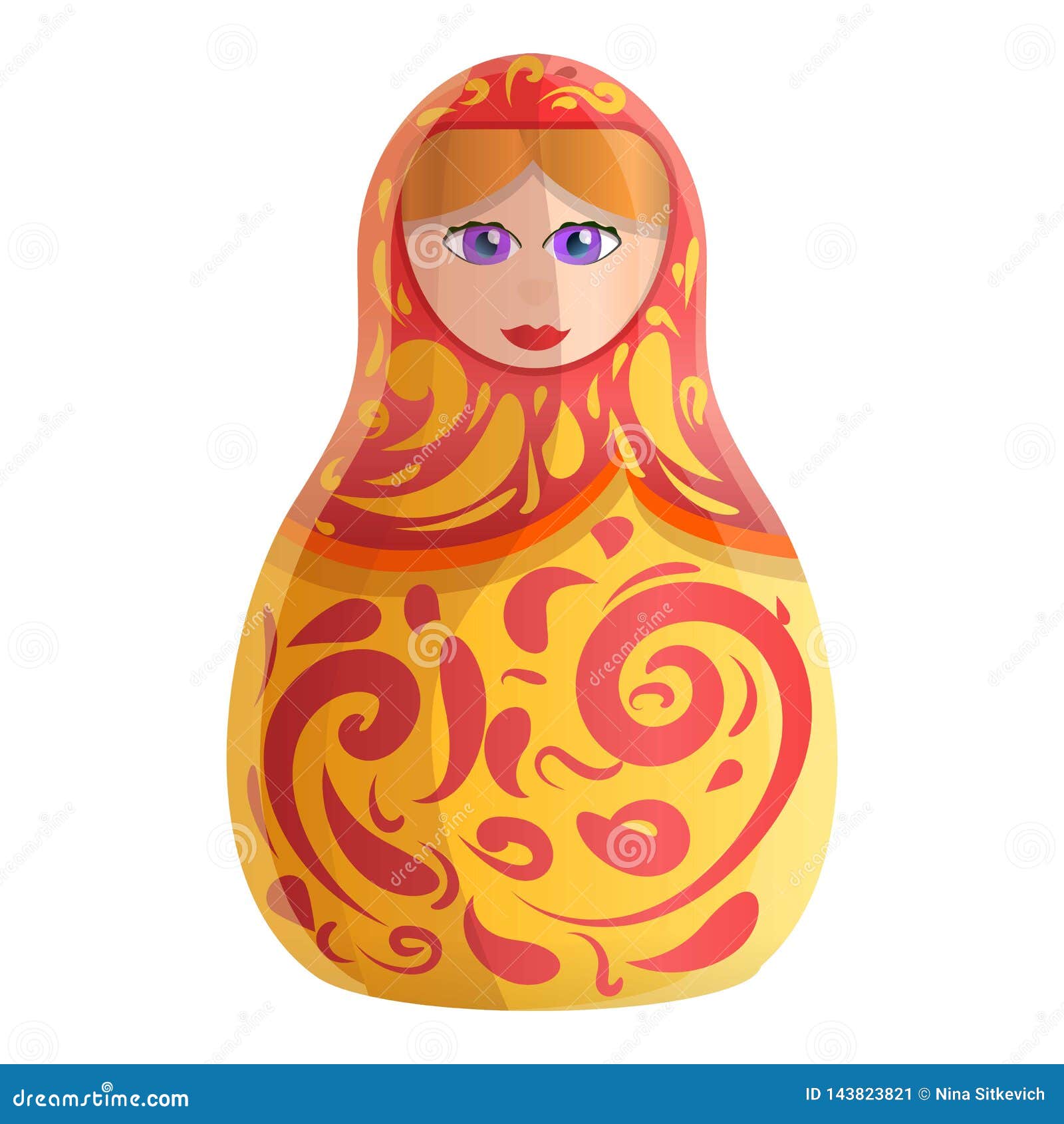 Decor Nesting Doll Icon, Cartoon Style Stock Vector - Illustration of ...