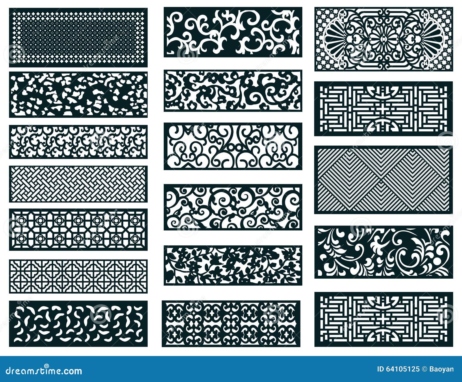 Decor pattern collections stock vector. Illustration of backdrop - 64105125