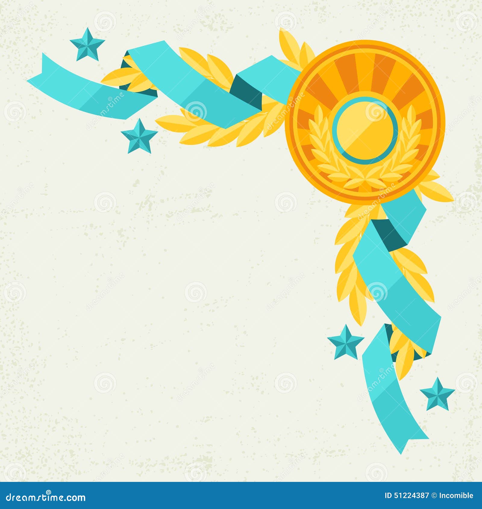 Decor with Ribbons and Awards in Flat Design Style Stock Vector ...