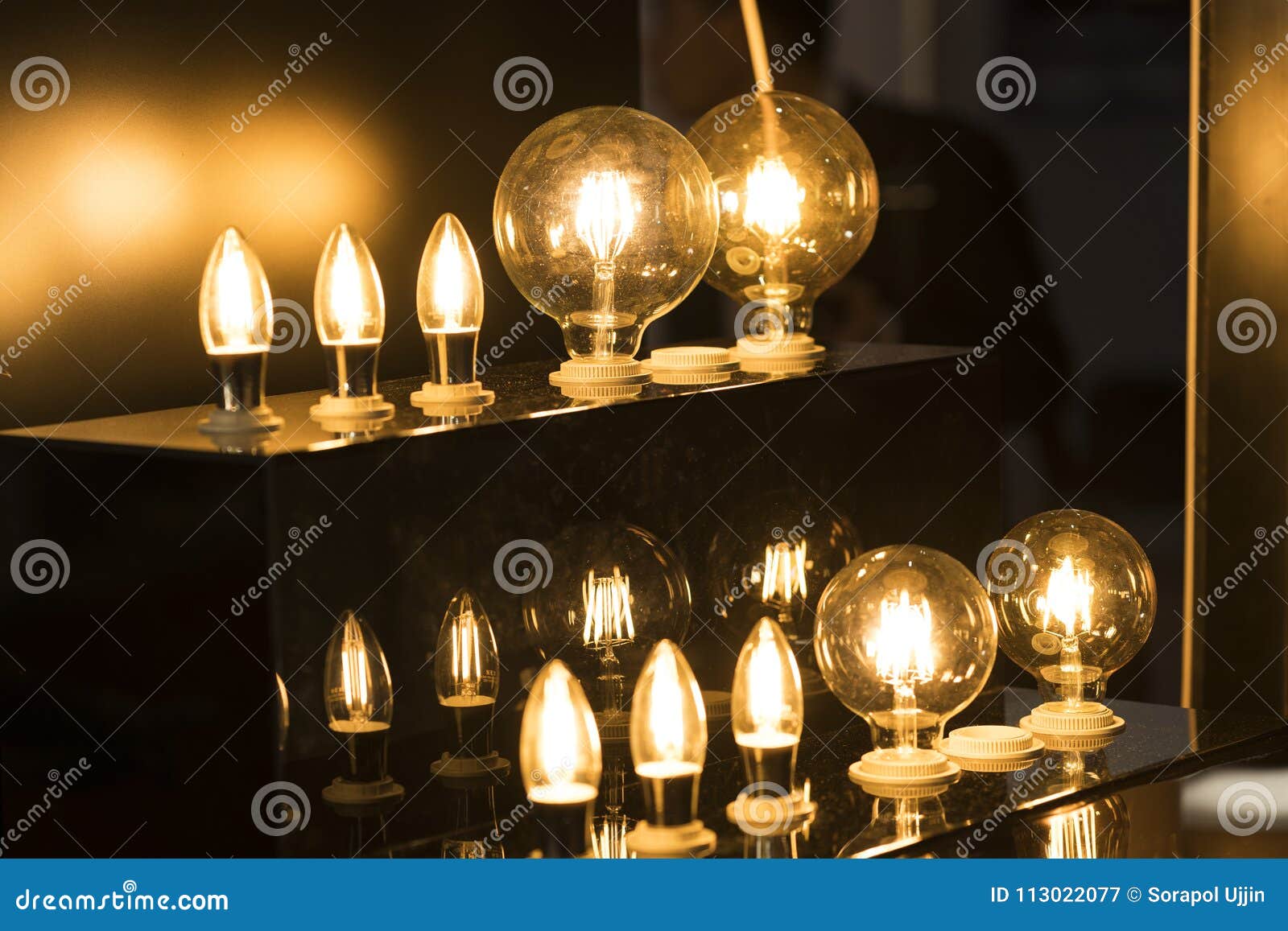 LED Light Bulb Hang from Ceiling Stock Image - Image of candle, hanging ...