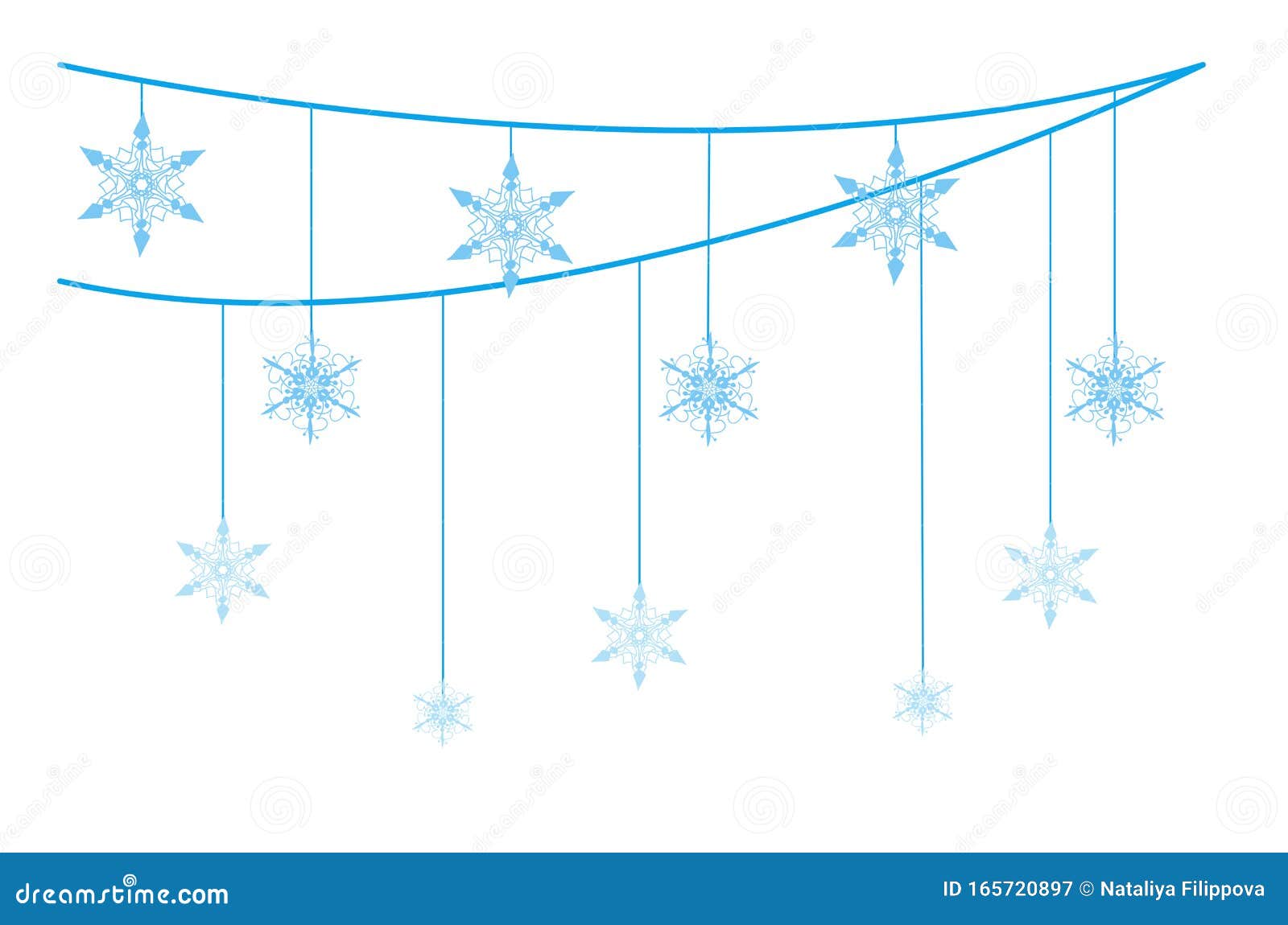 Decor from Snowflakes on String Stock Vector - Illustration of ...