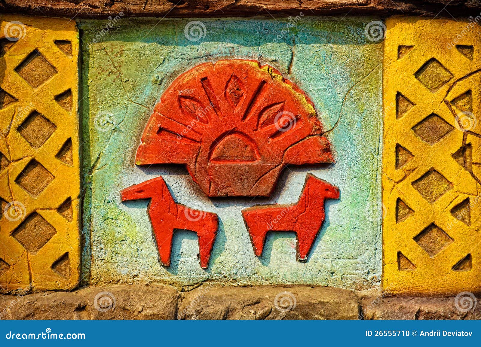 Decoración Azteca De La Pared Del Estilo Foto de archivo - Imagen de ...