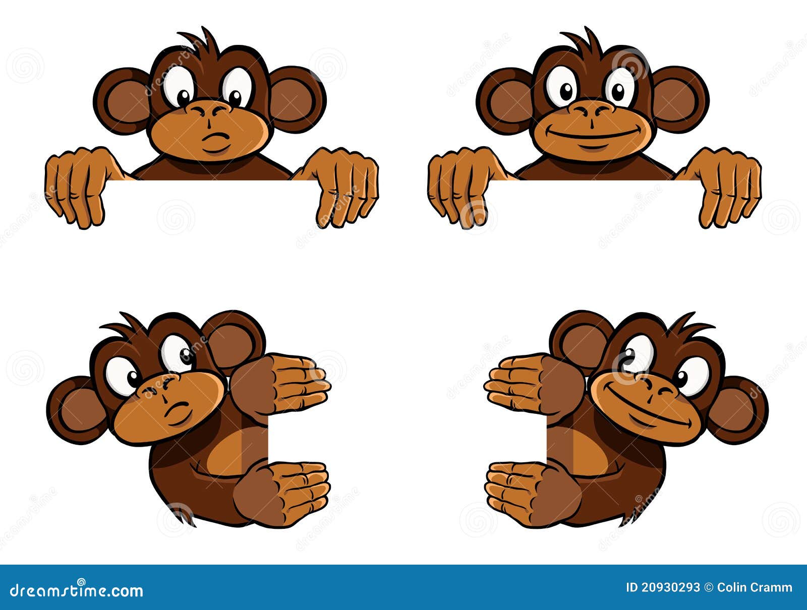 Decoración Del Marco Del Mono Ilustración del Vector - Ilustración de ...