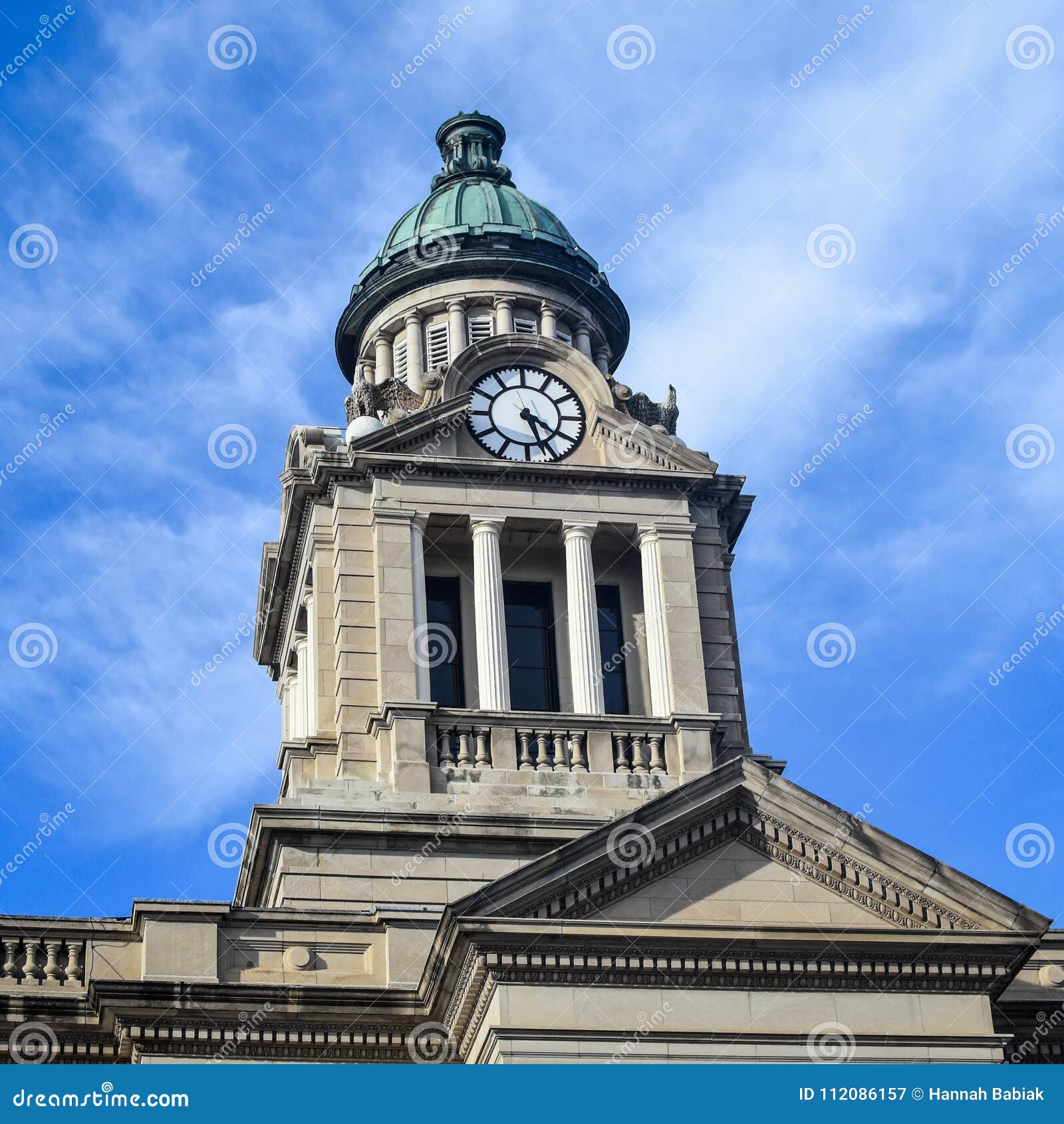 Courthouse Clock Tower Dome - Decorah, Iowa Stock Image - Image of ...