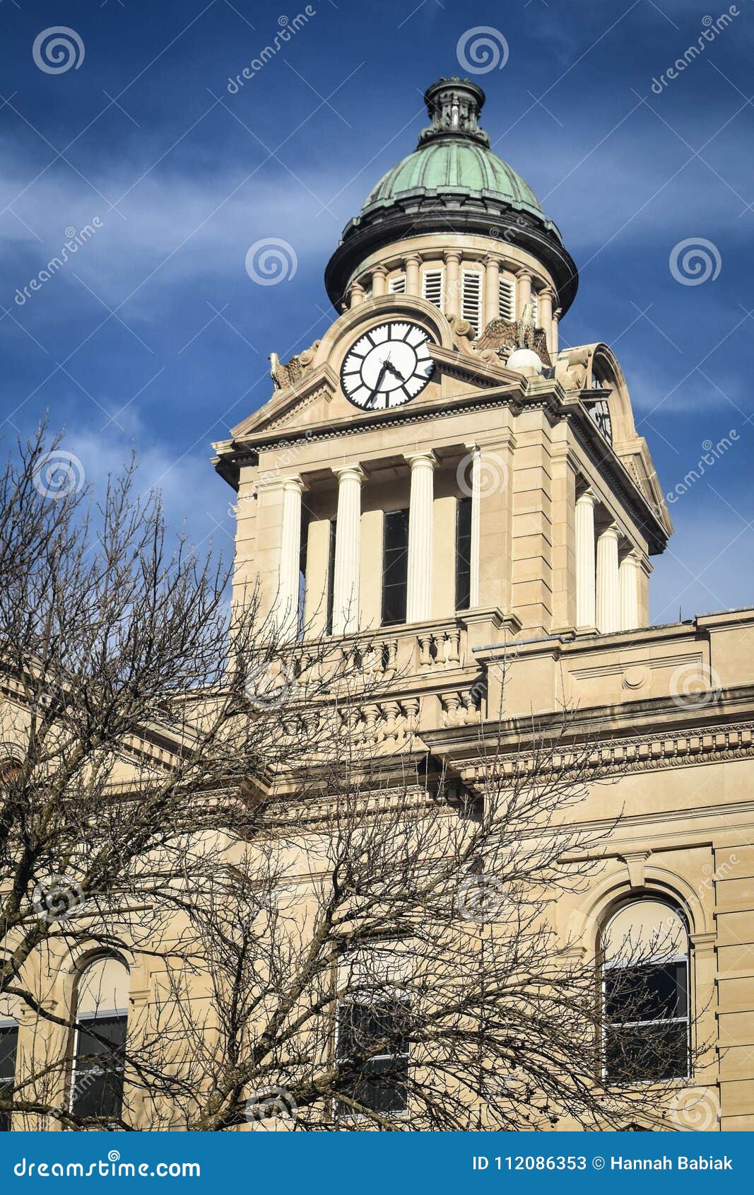 Courthouse Clock Tower Dome - Decorah, Iowa Stock Image - Image of blue ...
