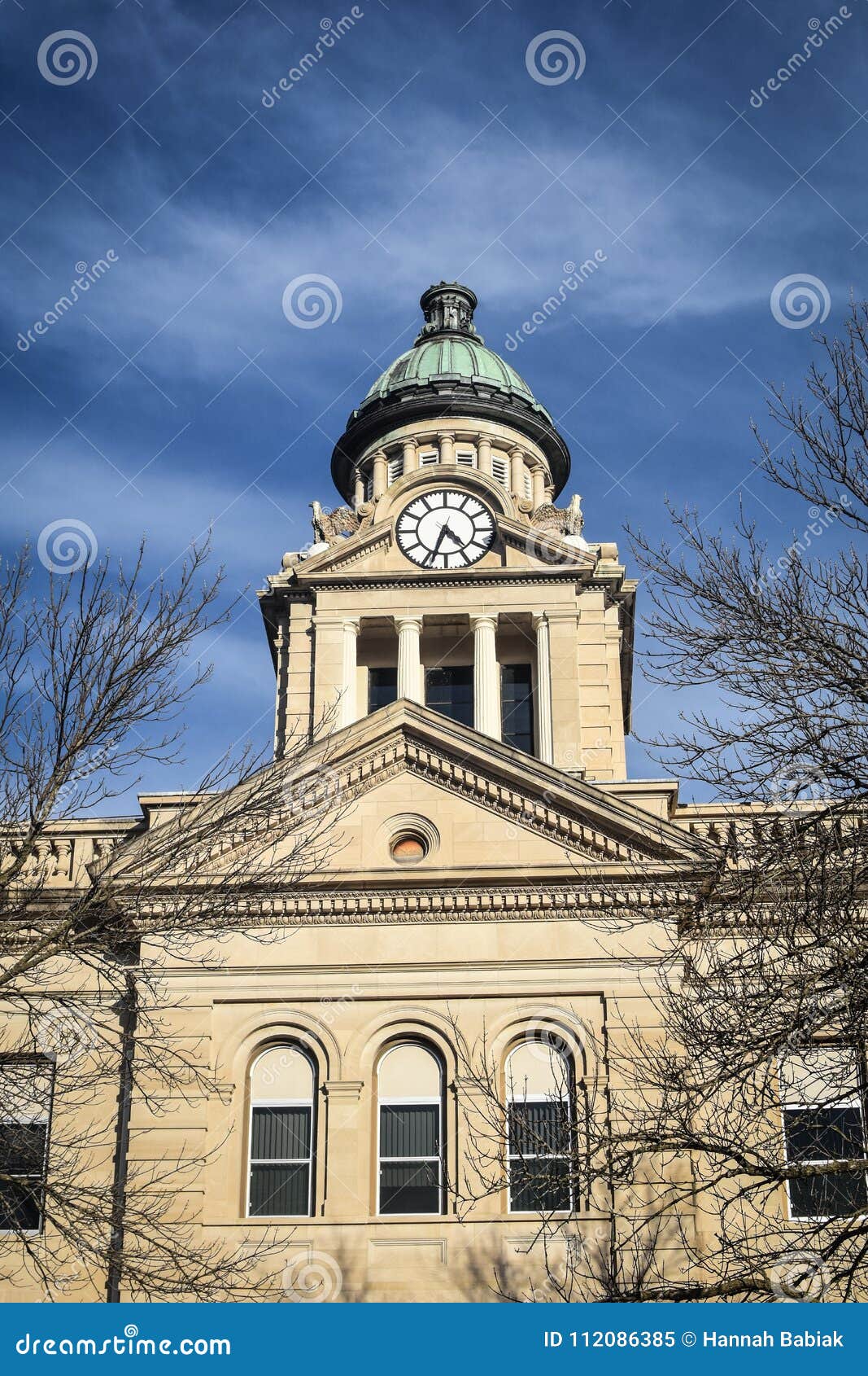 Courthouse Clock Tower Dome - Decorah, Iowa Stock Image - Image of ...