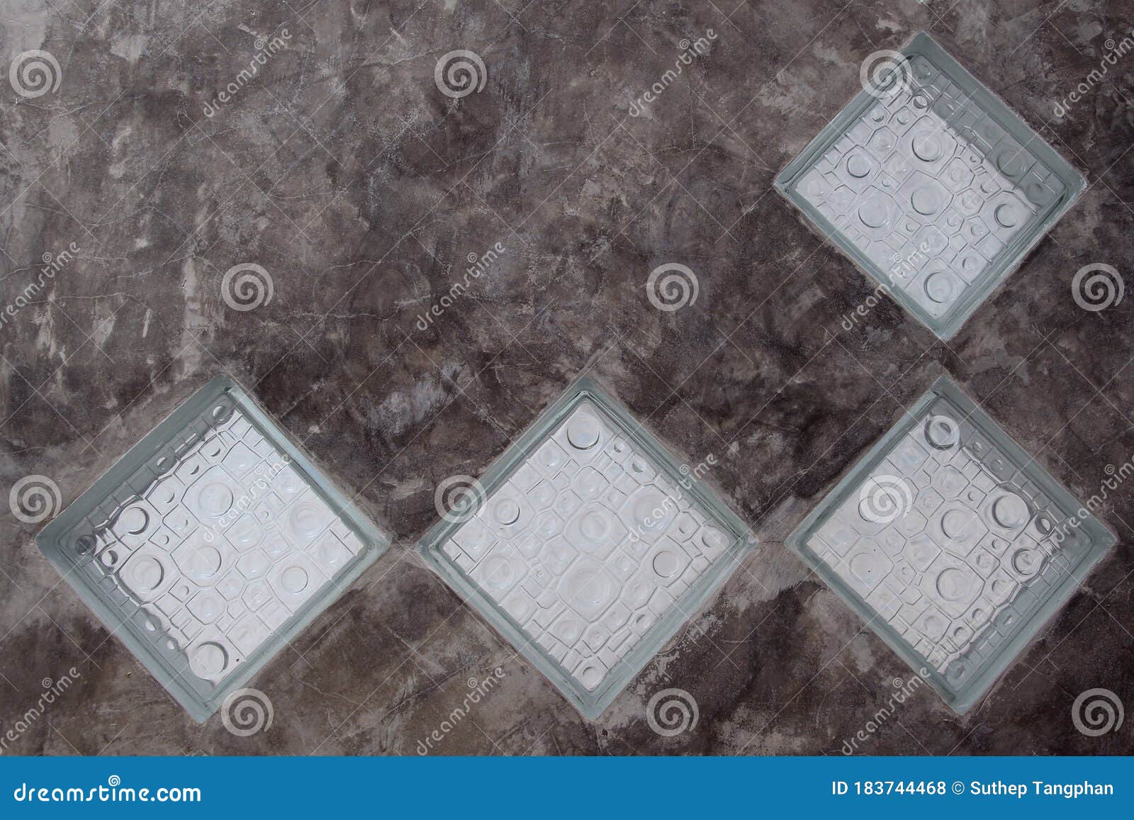 Decorate the Bathroom with Clear Bricks Stock Photo - Image of antique ...