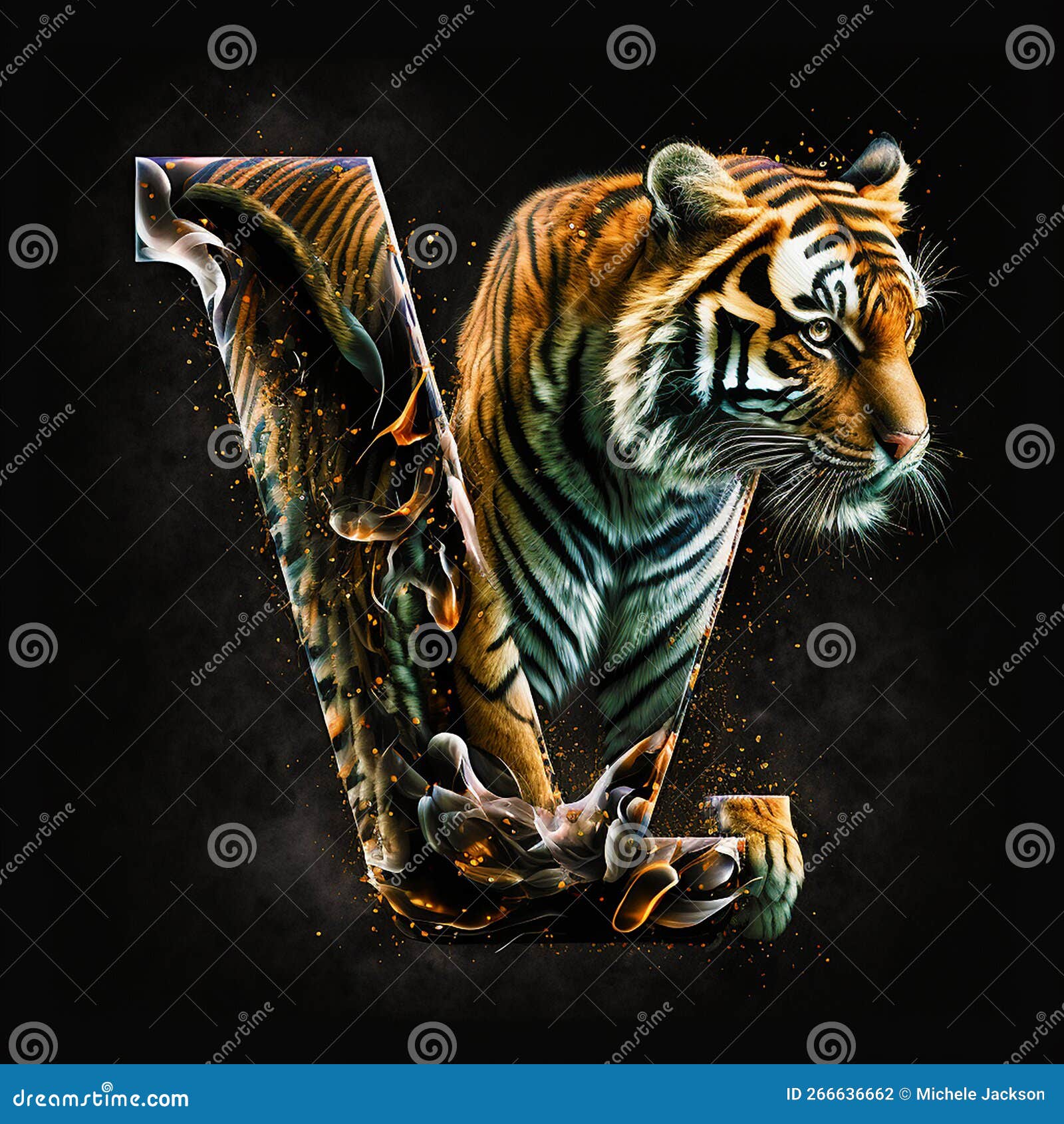 Decorated Alphabet Letter V Created with Generative Ai Stock ...