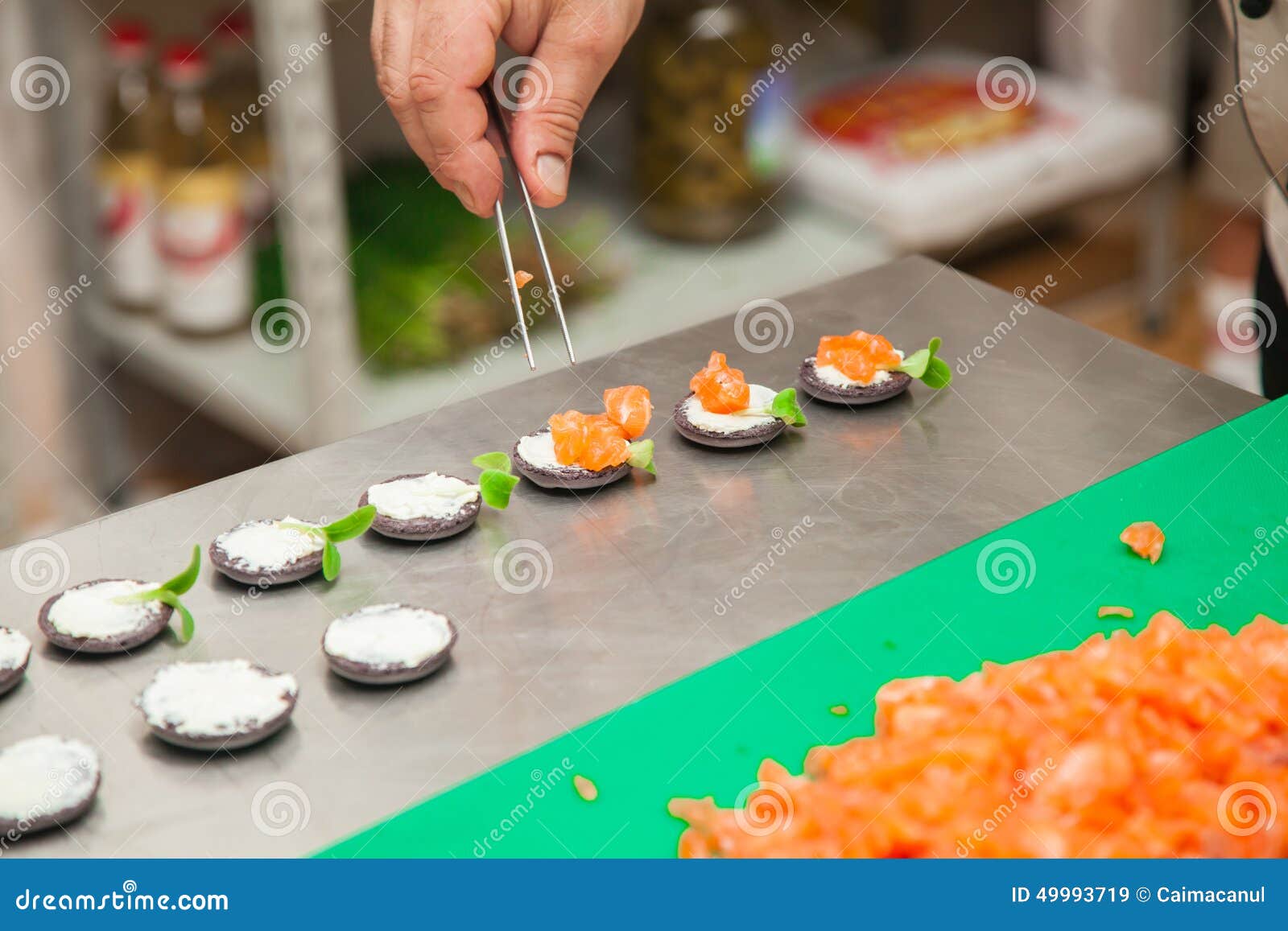 Decorated appetizer stock image. Image of chef, expertise - 49993719