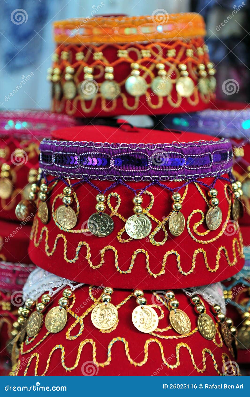 Decorated Arab hats stock photo. Image of ancient, group - 26023116