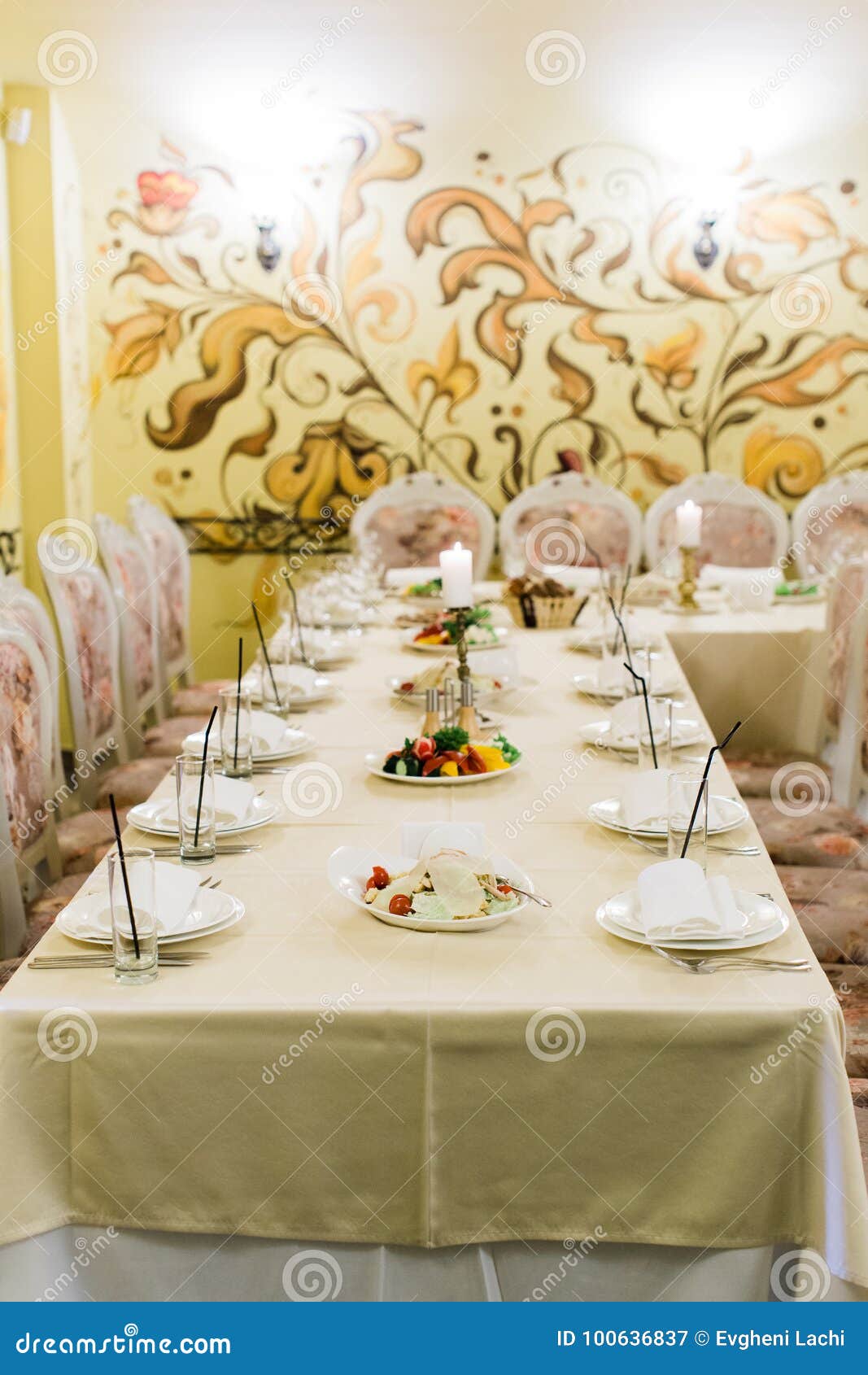 Decorated Banquet Table Setting Stock Image - Image of decoration ...