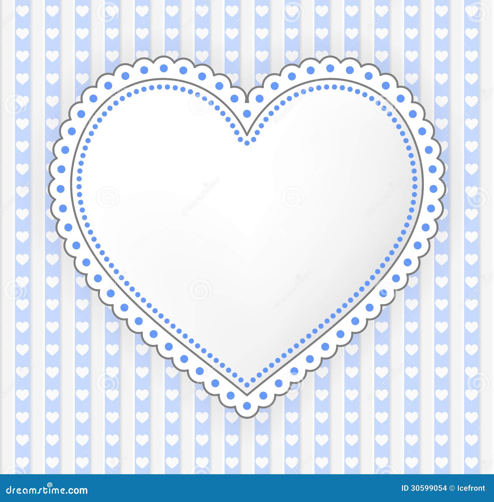 Decorated Blue-gray Heart Label Illustration Stock Vector ...