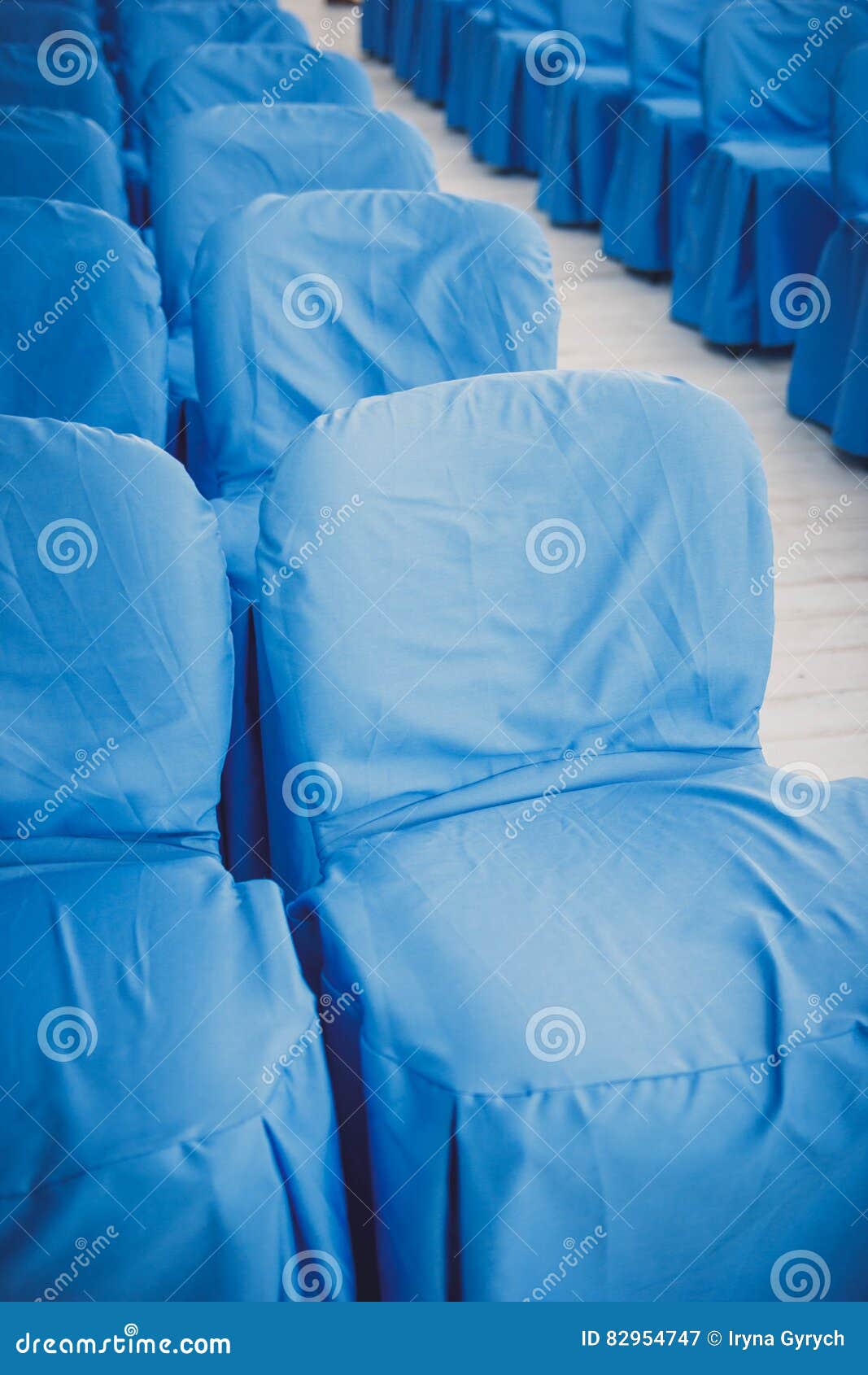 Decorated Blue Wedding Chairs Stock Image - Image of chair, banquet ...