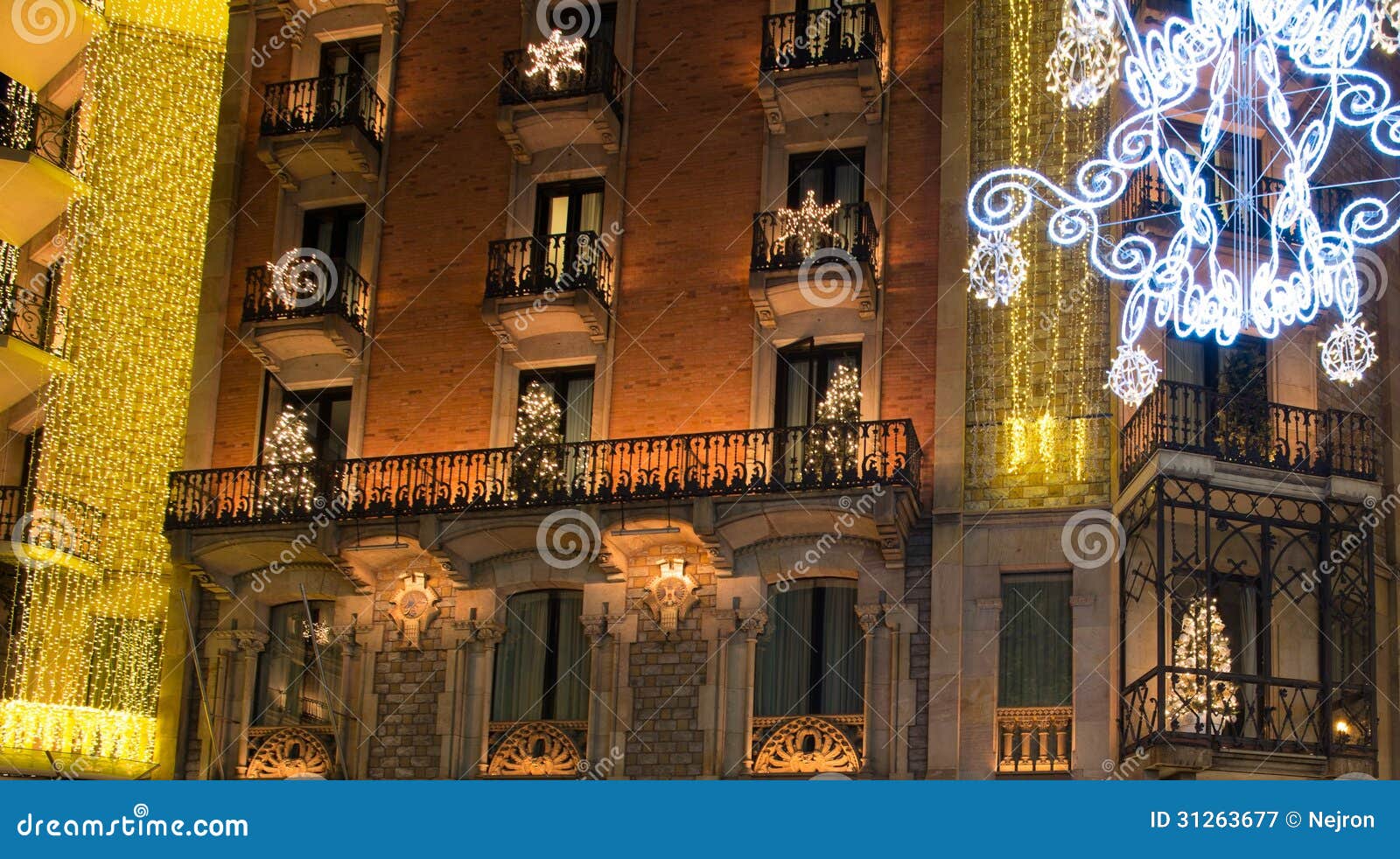 Decorated building stock image. Image of lights, illumination - 31263677
