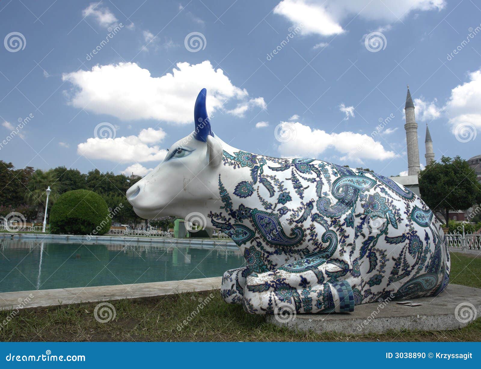 Decorated bull statue stock photo. Image of elaborate - 3038890