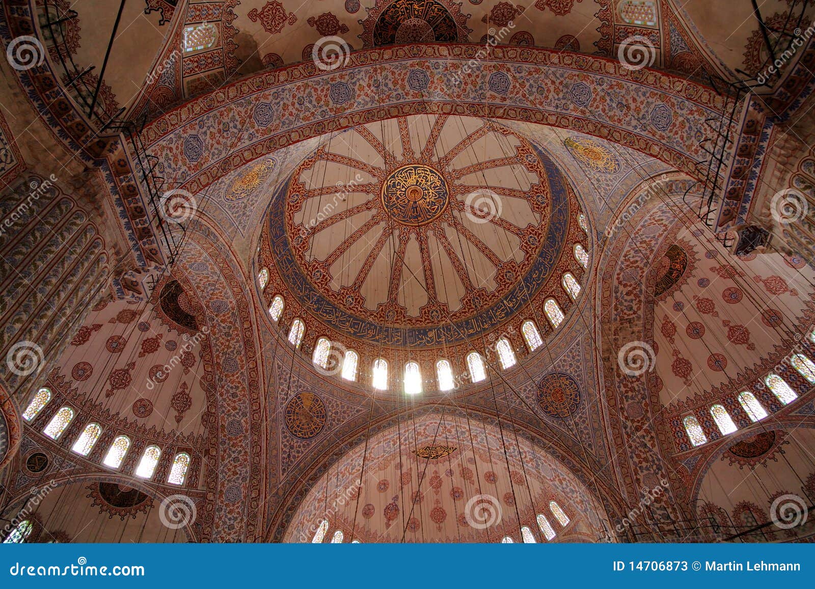 Decorated Ceiling of Blue Mosque Stock Image - Image of ornate, islamic ...