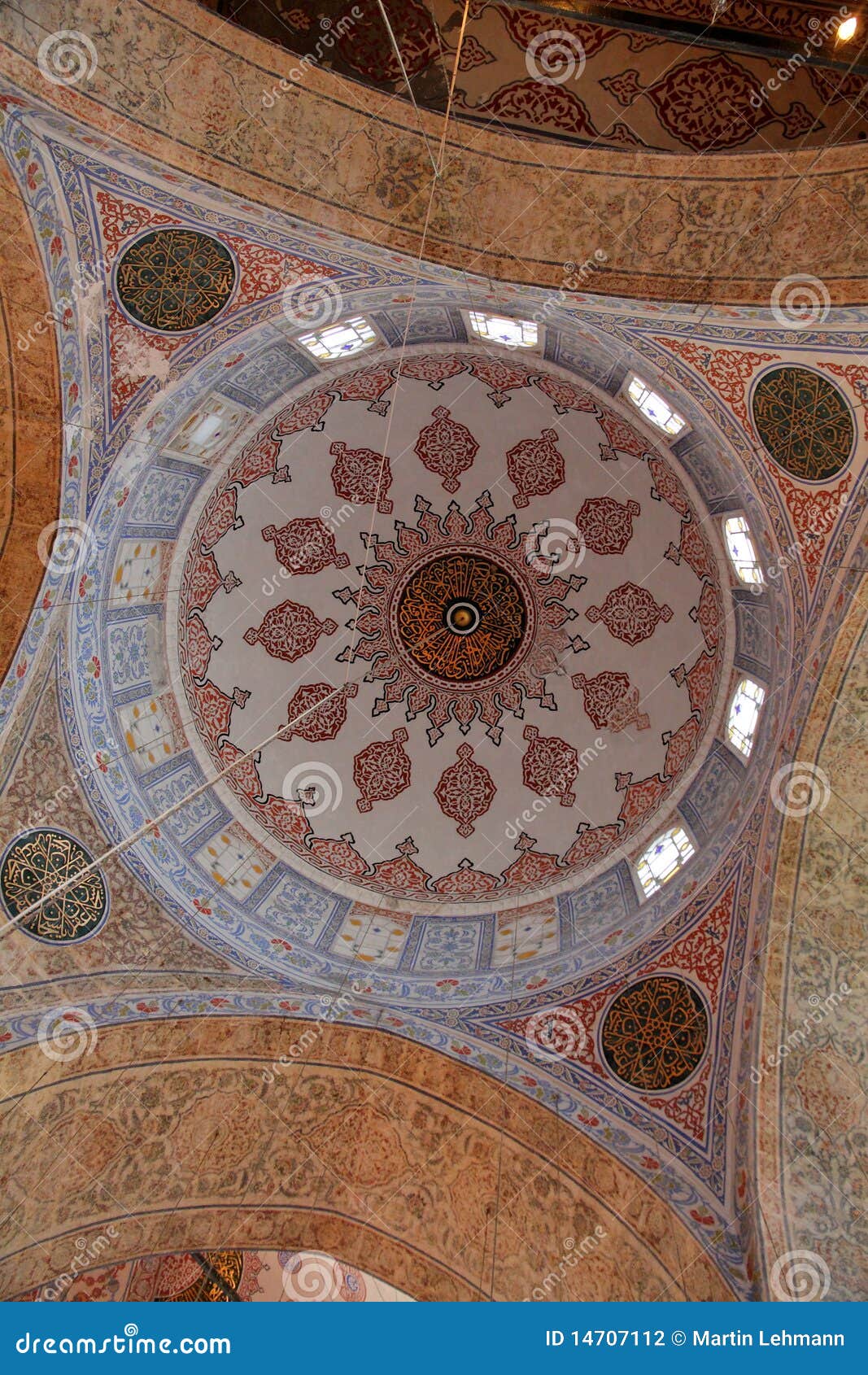 Decorated Ceiling of Blue Mosque Stock Photo - Image of constantinople ...