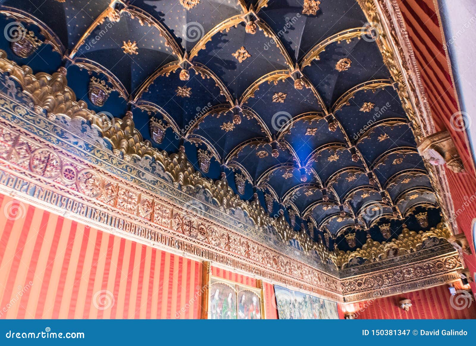 Decorated Ceiling in Castle Room Editorial Photography - Image of ...