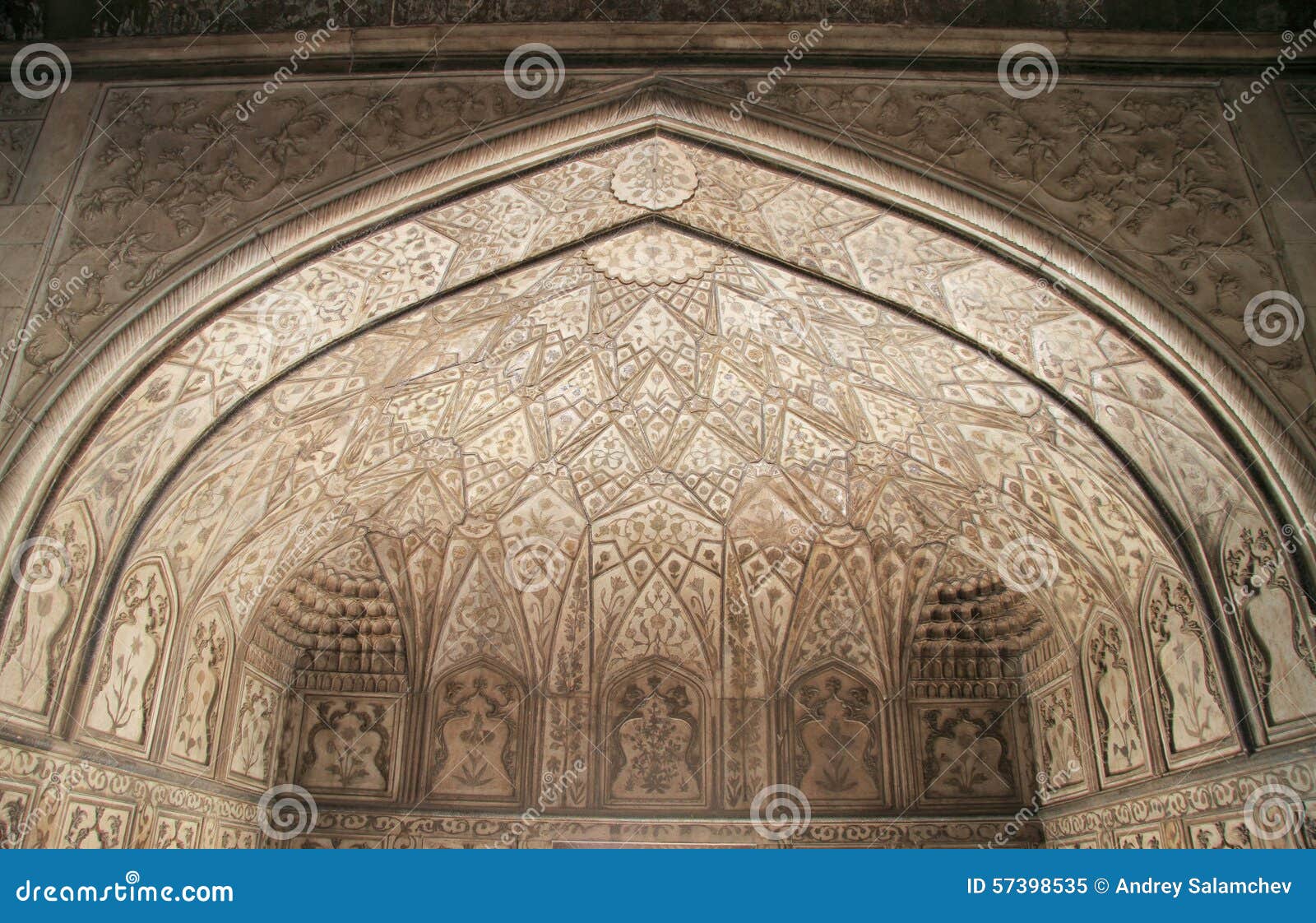 Decorated Ceiling Detail In An Arched Ceiling In An Old Medieval Castle ...