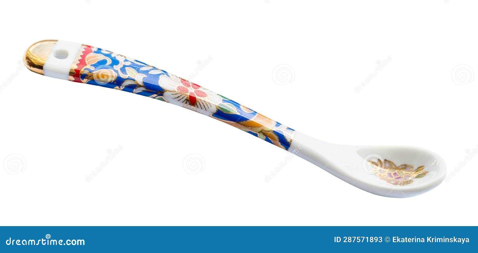 Decorated China Tea Spoon Cutout on White Stock Image - Image of object ...