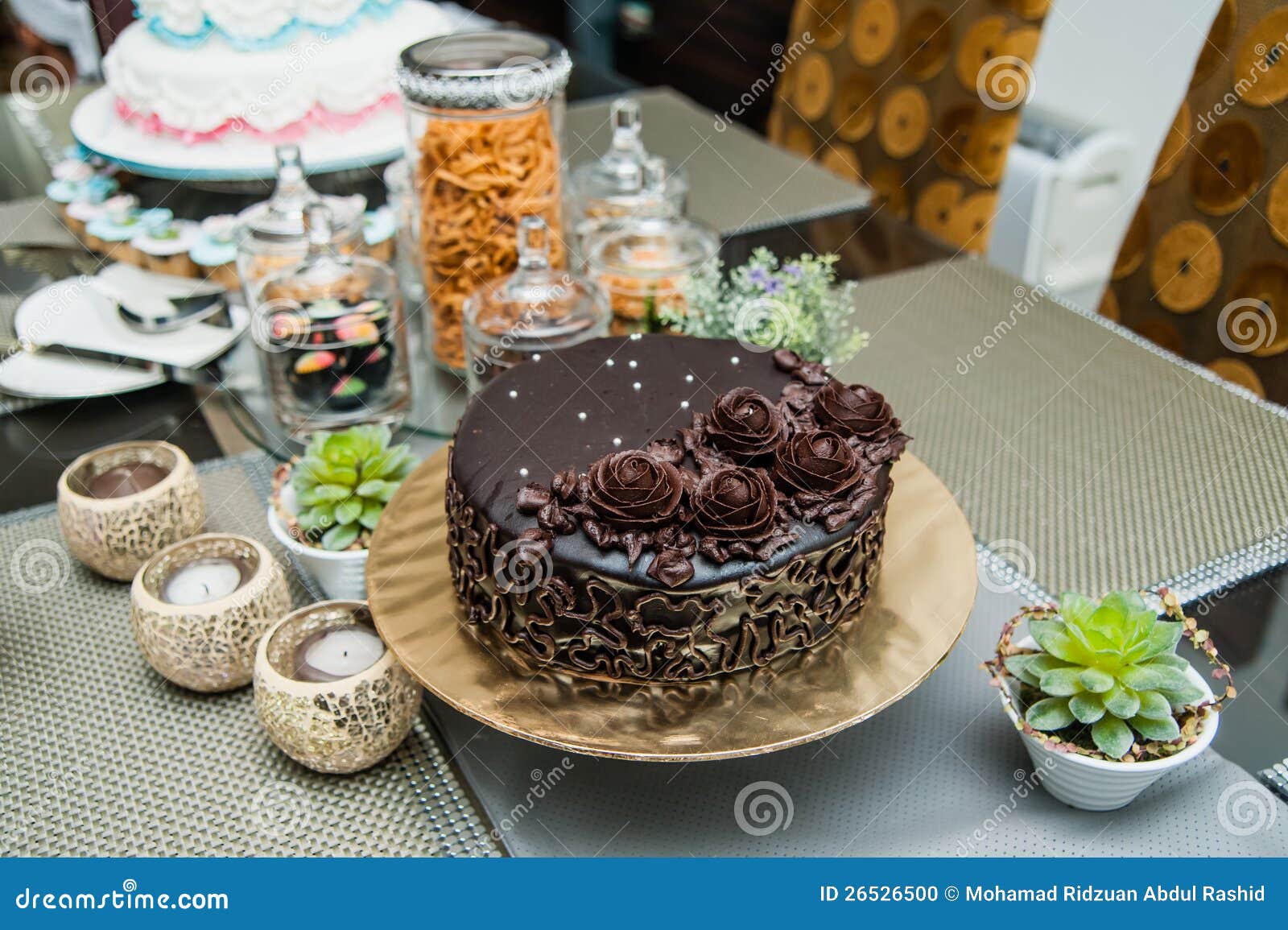 Decorated Chocolate Cake stock photo. Image of business - 26526500
