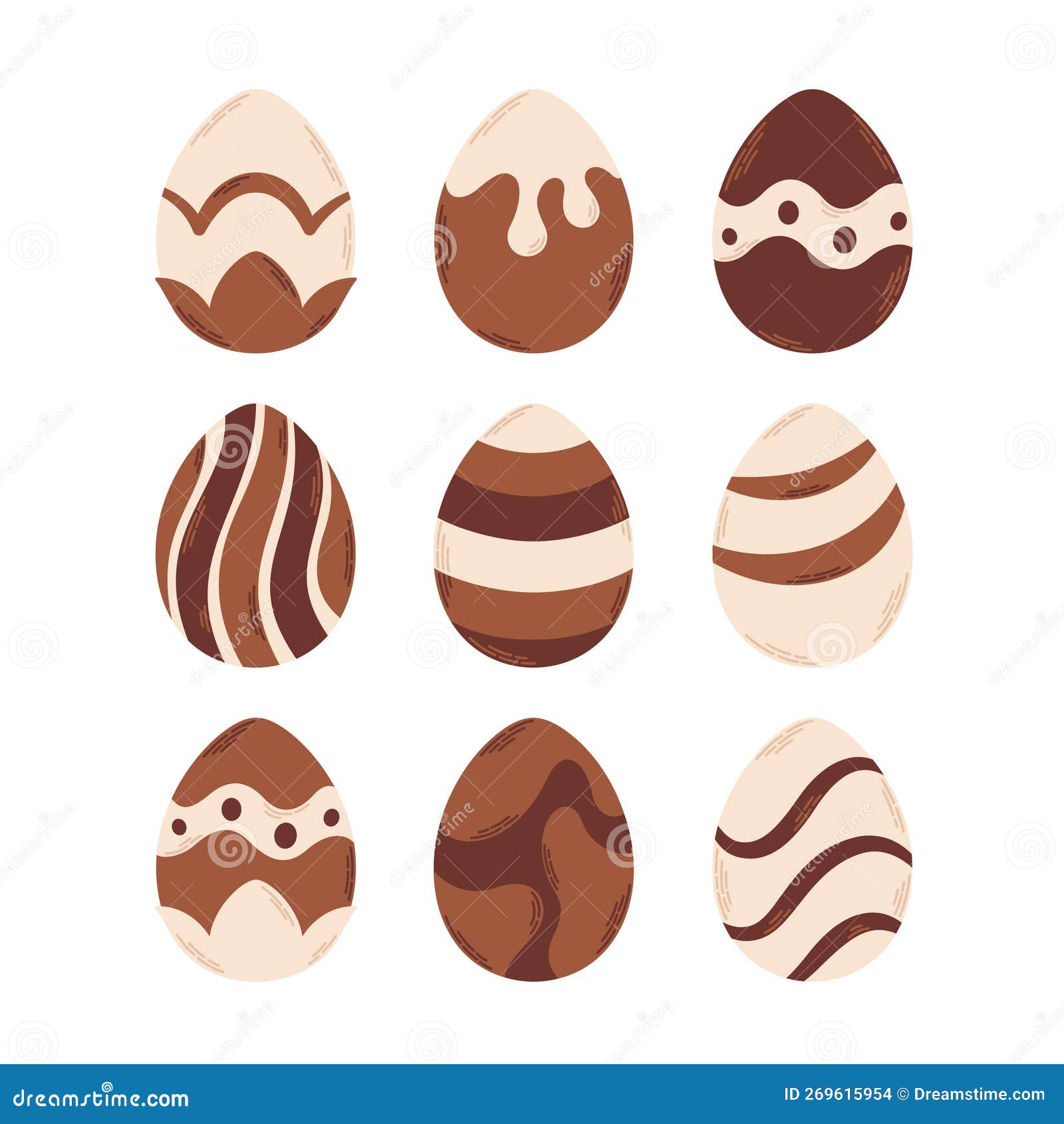 Decorated Chocolate Eggs Collection. Happy Easter. Easter Sweets. Hand ...