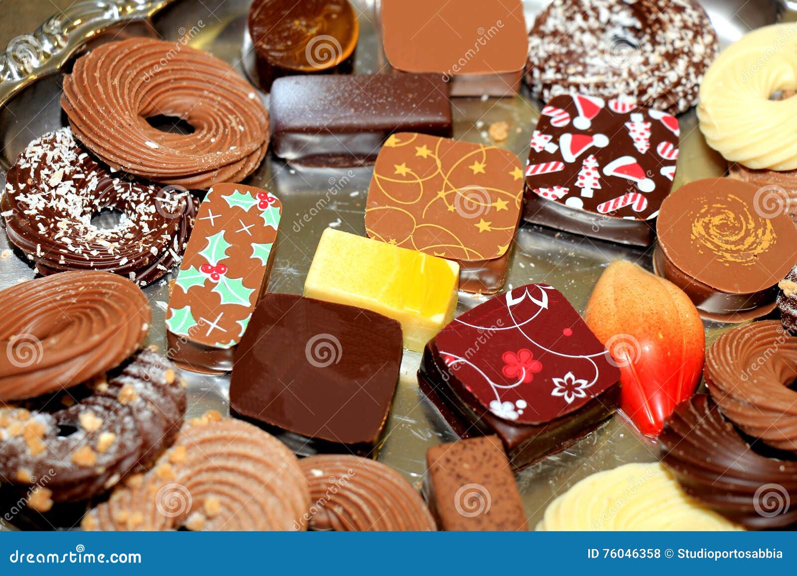 Decorated Christmas Chocolates Stock Photo - Image of luxury, food ...