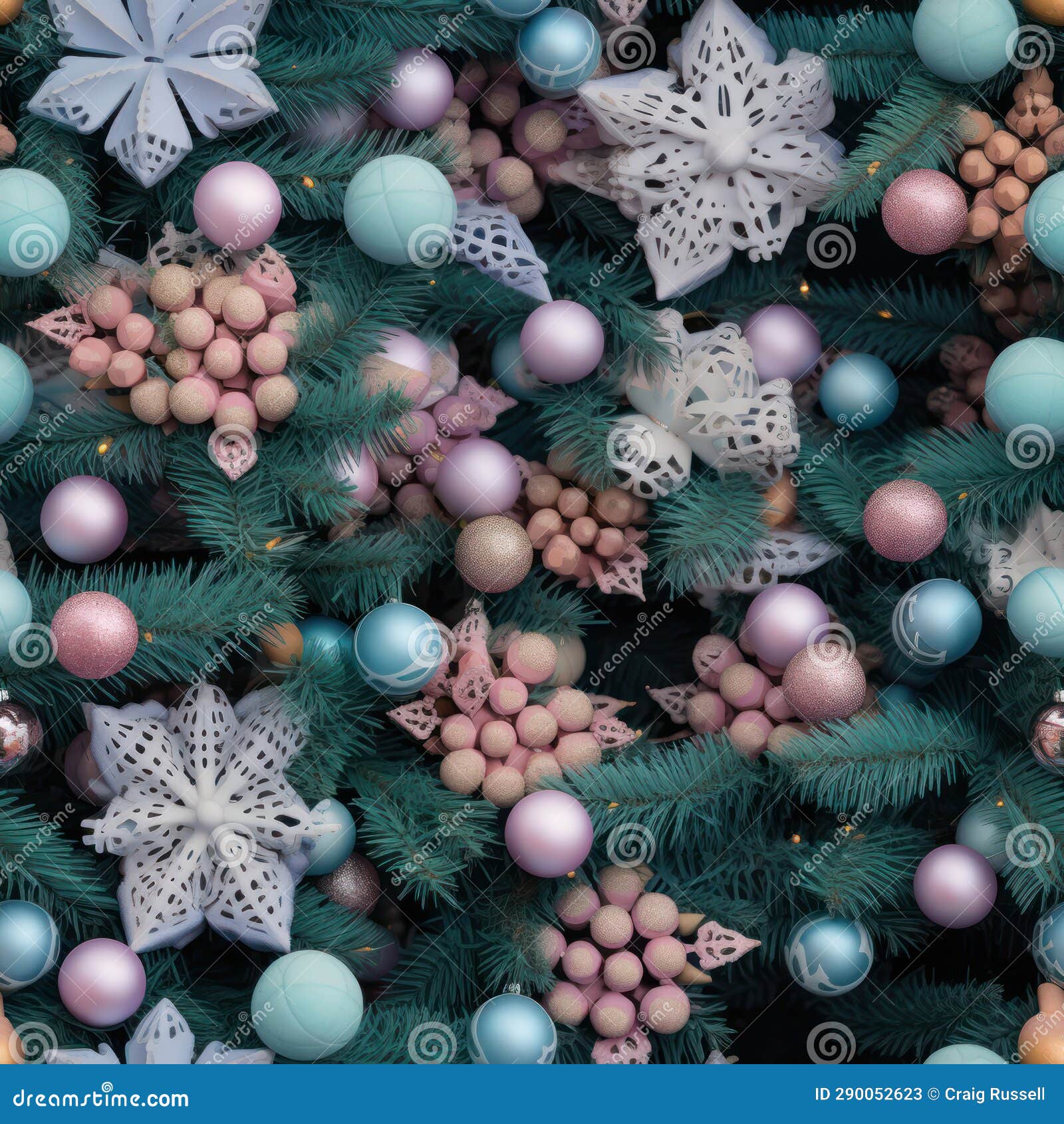 Decorated Christmas Tree Background Seamless Stock Illustration ...