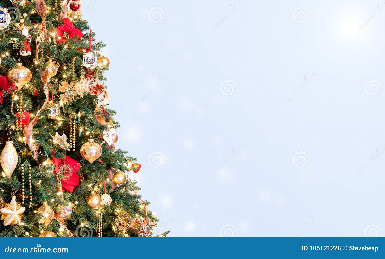 Decorated Christmas Tree in Hero Header Format Stock Photo - Image of ...
