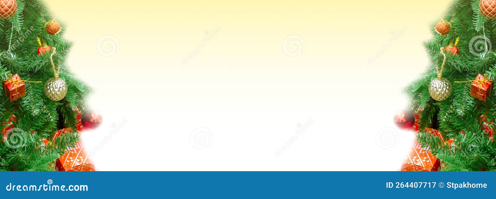 Decorated Christmas Tree on White Gradient Background. Stock Image ...