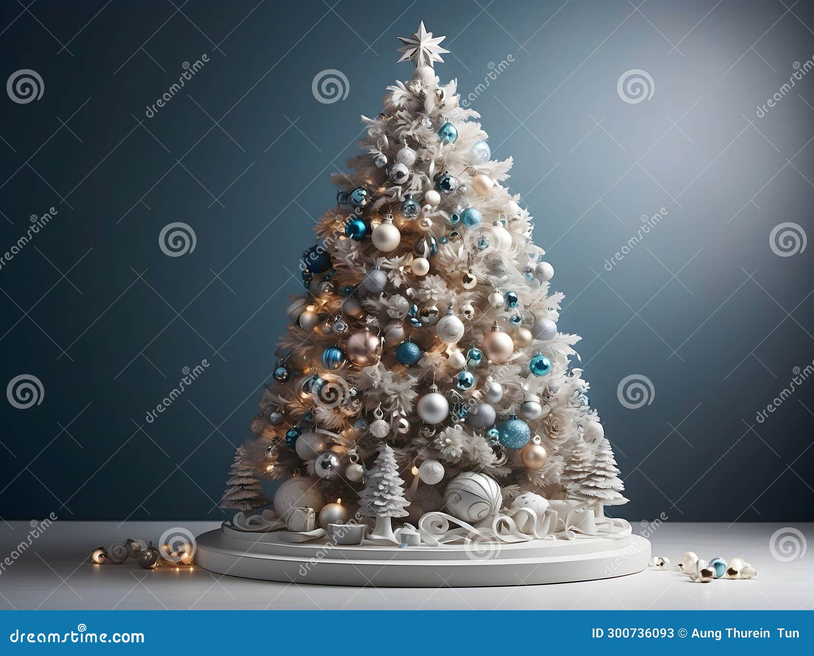 Decorated Christmas Trees with an Isolated Background Stock Image ...
