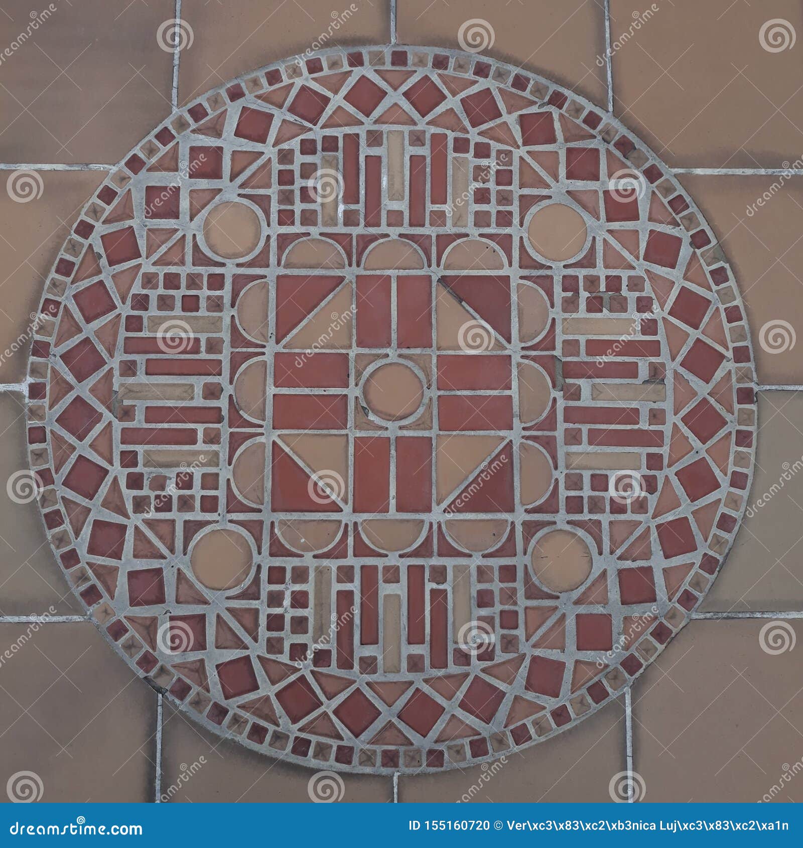Decorated circular tile stock photo. Image of plate - 155160720