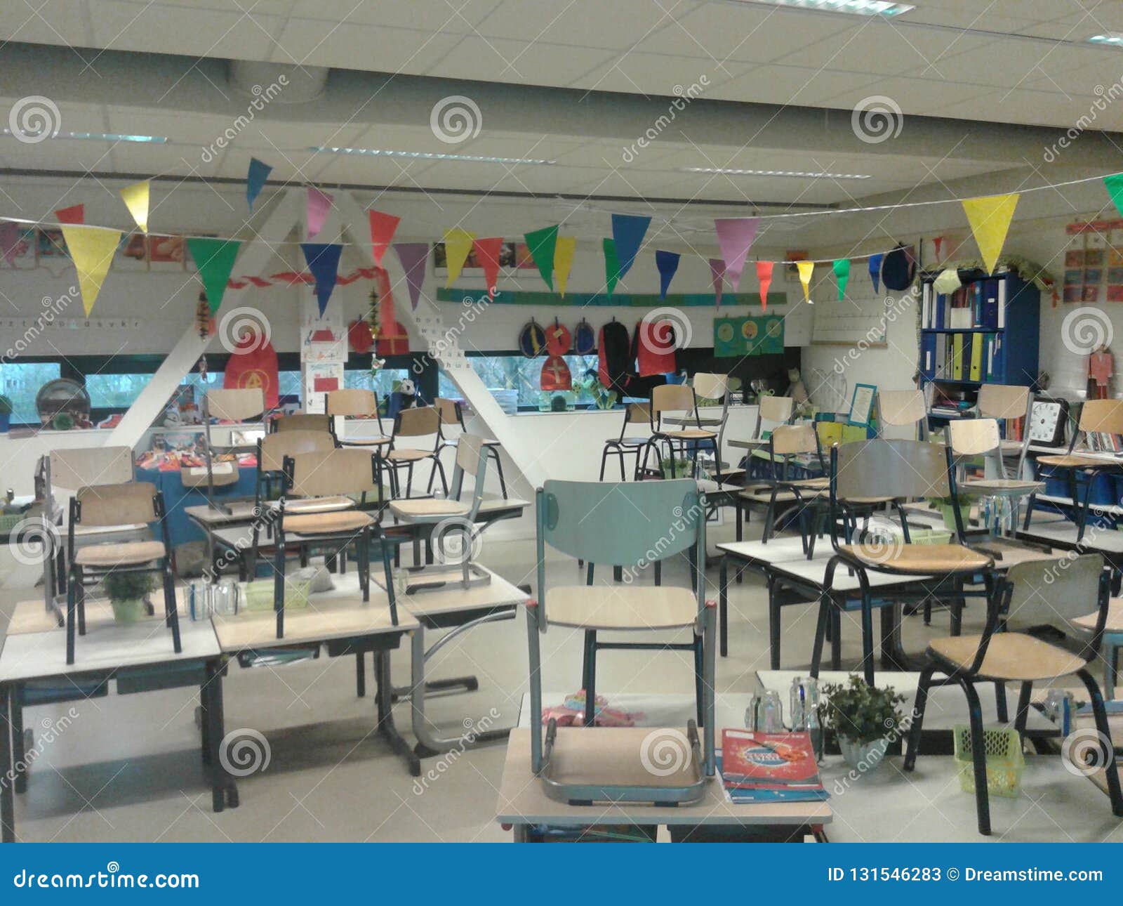 A Decorated Classroom at a Primary School Stock Image - Image of ...