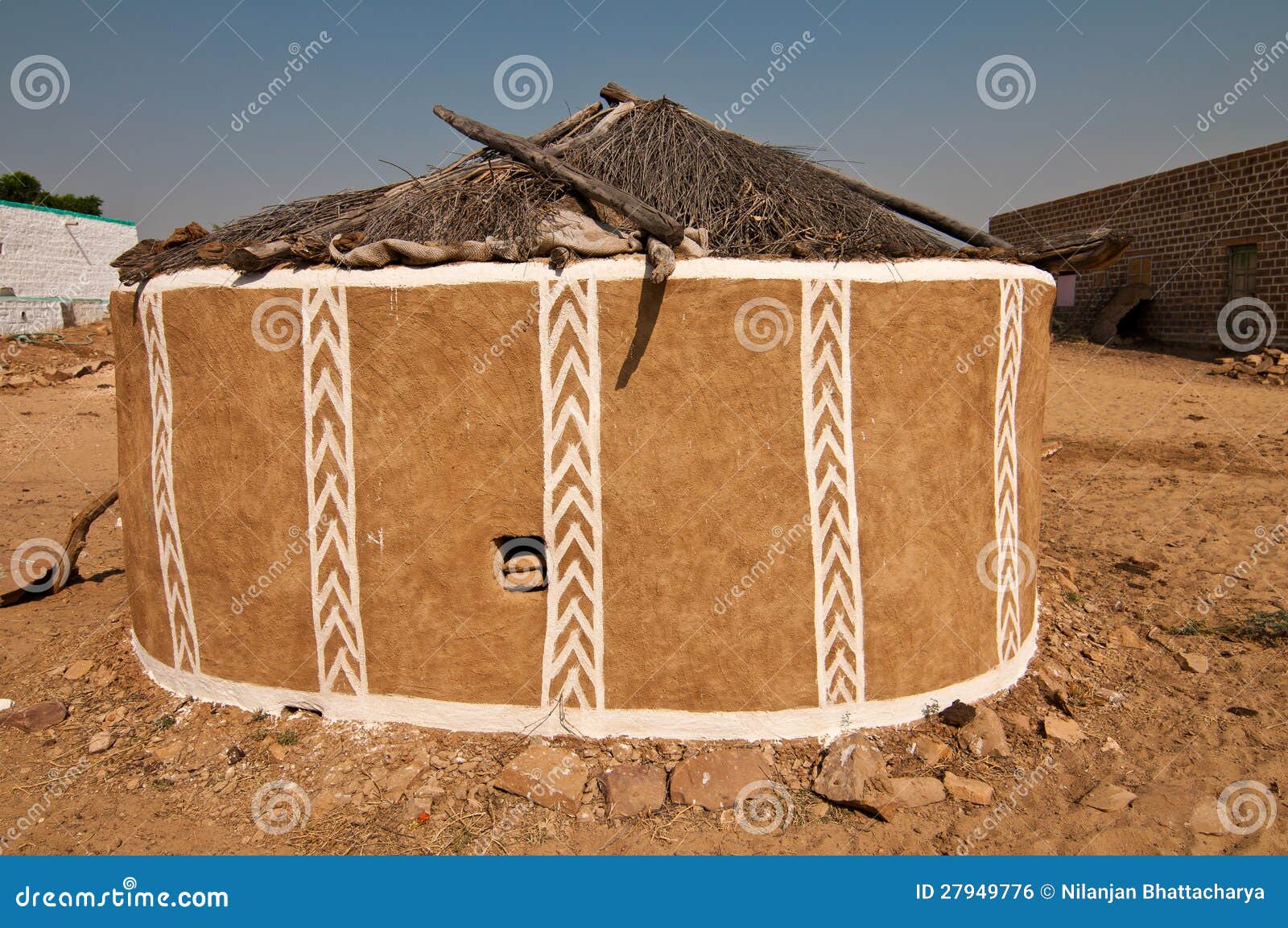 Decorated clay hut stock photo. Image of primitive, cottage - 27949776