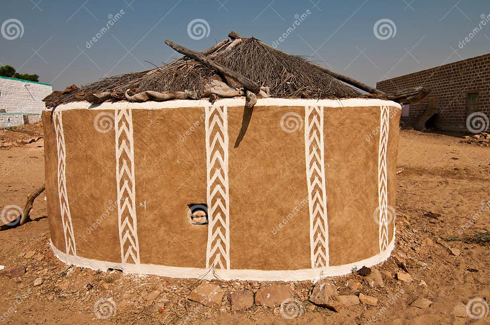Decorated clay hut stock photo. Image of primitive, cottage - 27949776