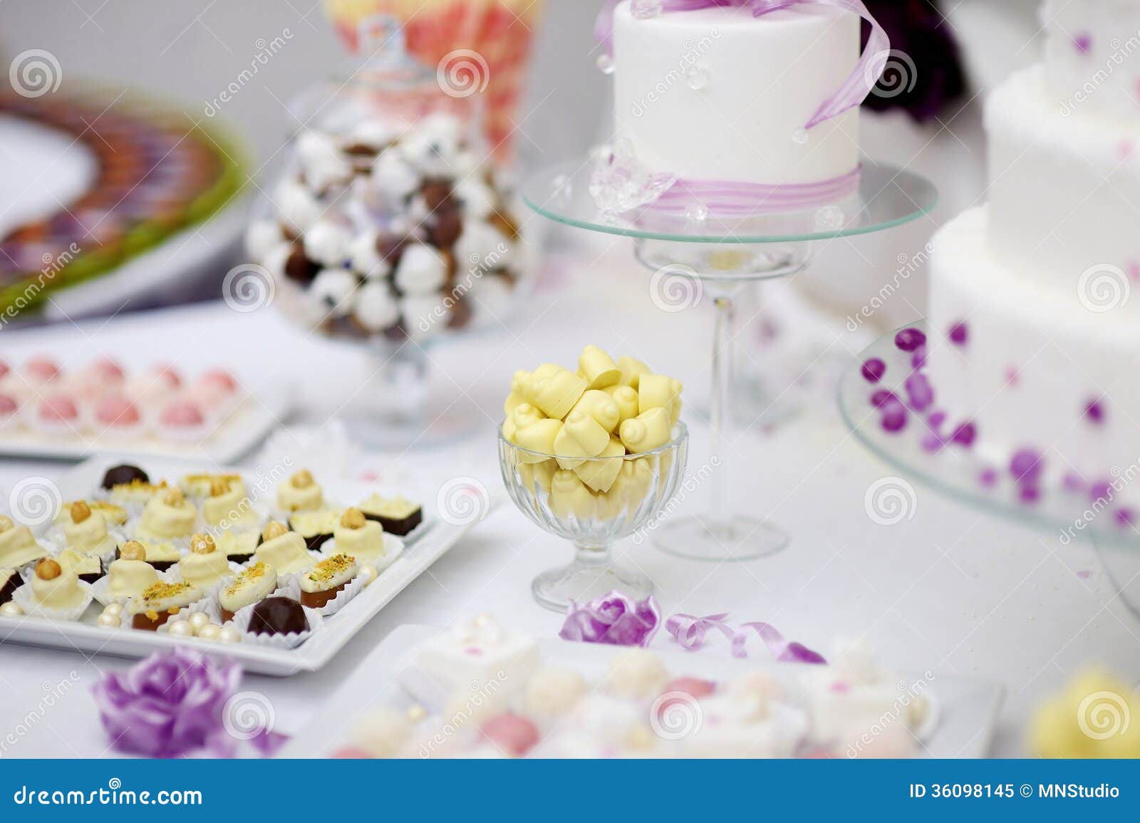 Decorated Colorful Candies on a White Table Stock Image - Image of ...