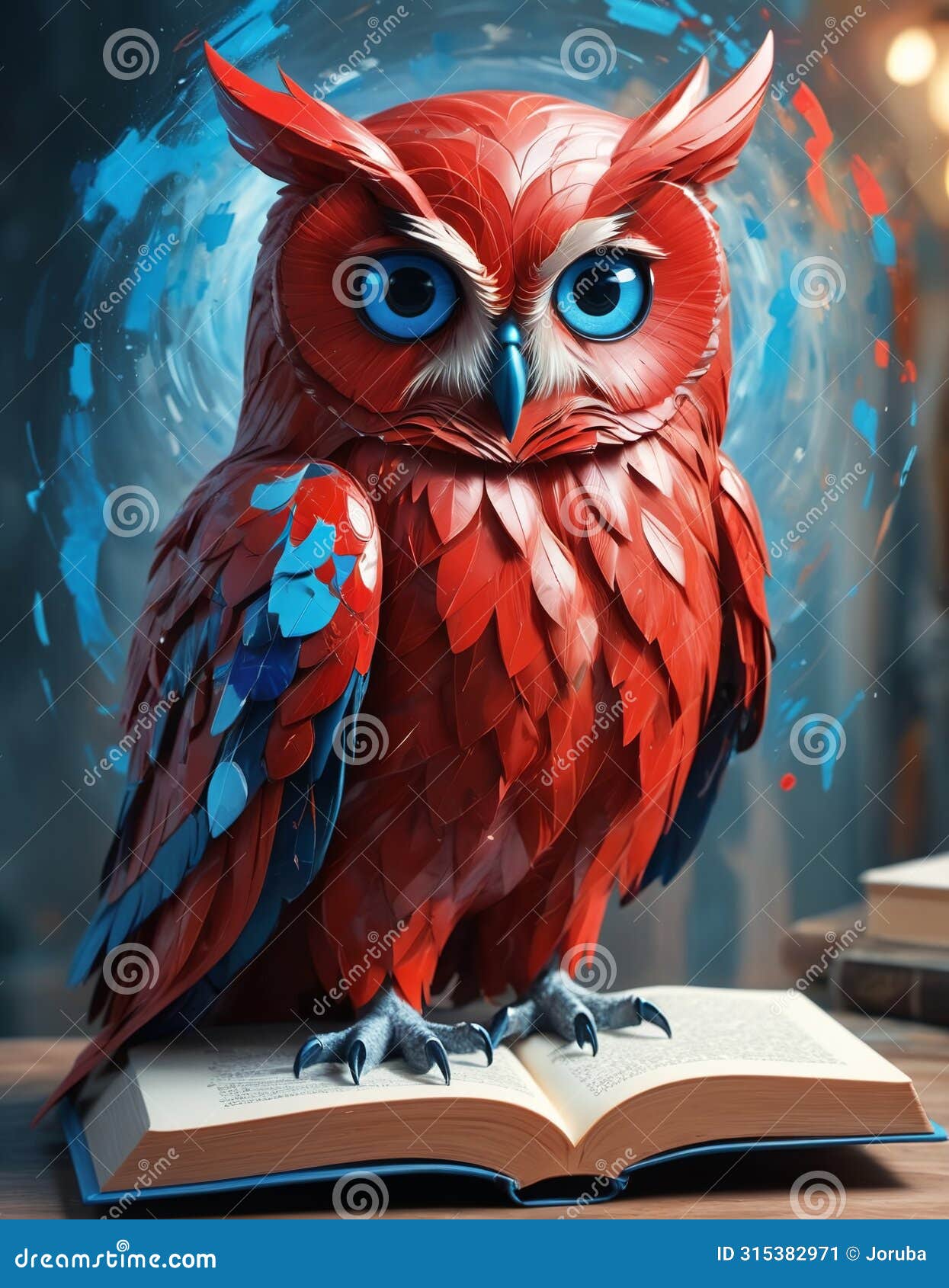 Decorated Colorful Wise Owl with Book Stock Illustration - Illustration ...