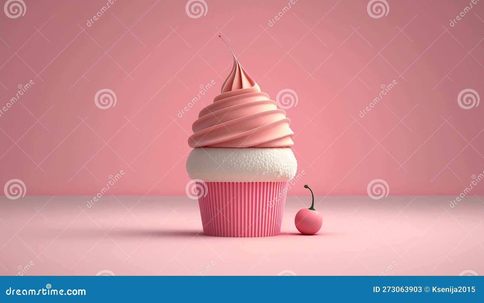 Decorated Cupcake Stands on Plain Background, Minimalism, Generative AI ...