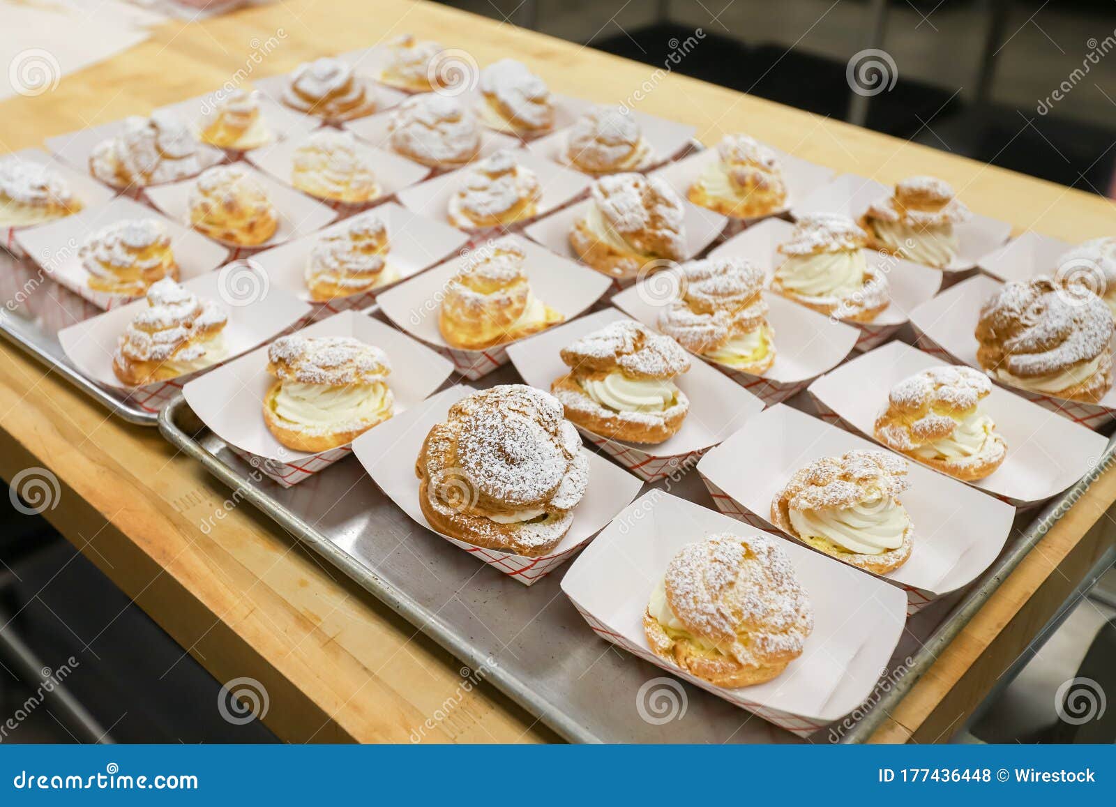 Decorated Dessert Rolls on Display. Stock Photo - Image of cook ...