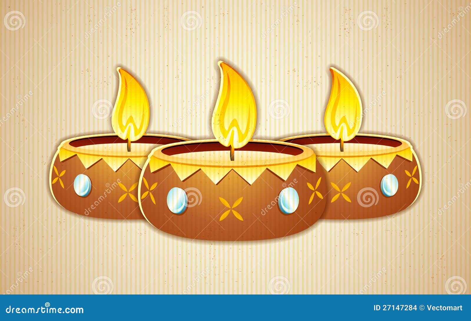 Decorated Diya stock vector. Illustration of culture - 27147284
