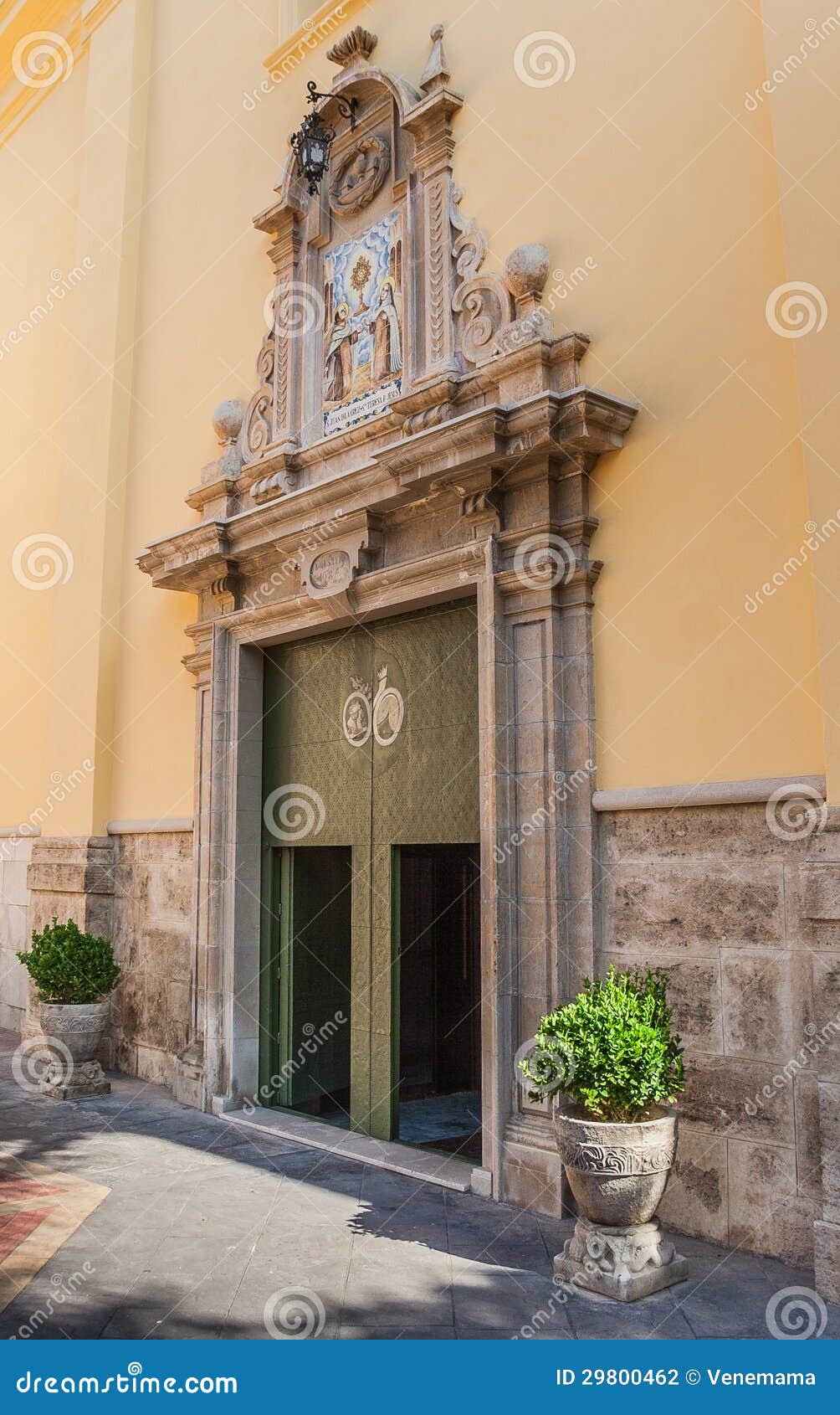 Valencia courtyard doors stock photo. Image of church - 29800462