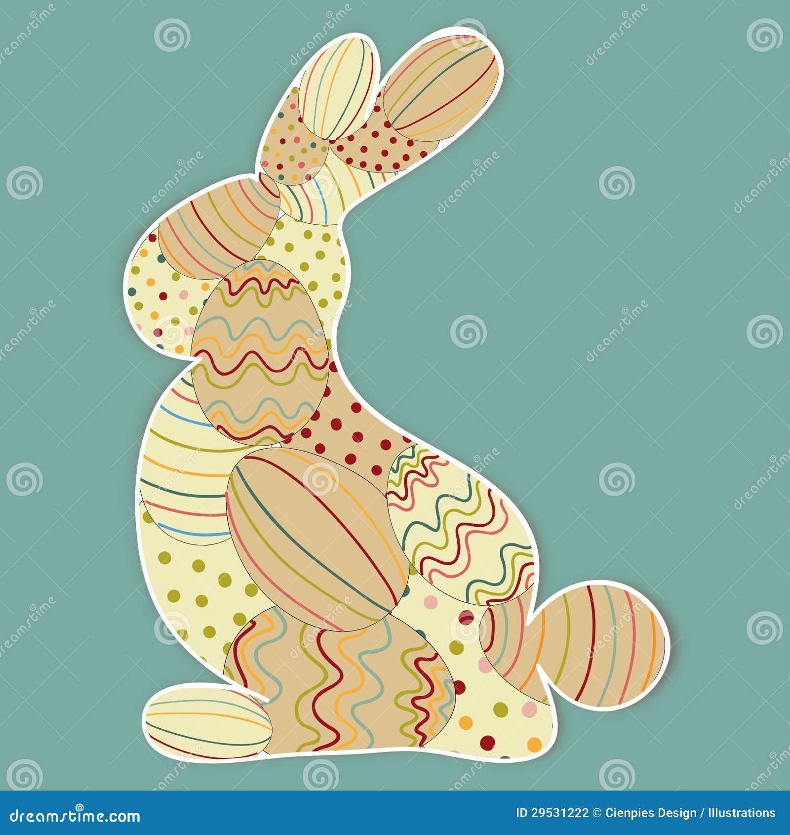 Decorated Easter Bunny Silhouette Stock Vector - Illustration of ...