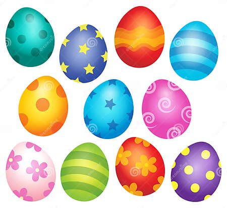 Decorated Easter Eggs Theme Image 1 Stock Vector - Illustration of ...