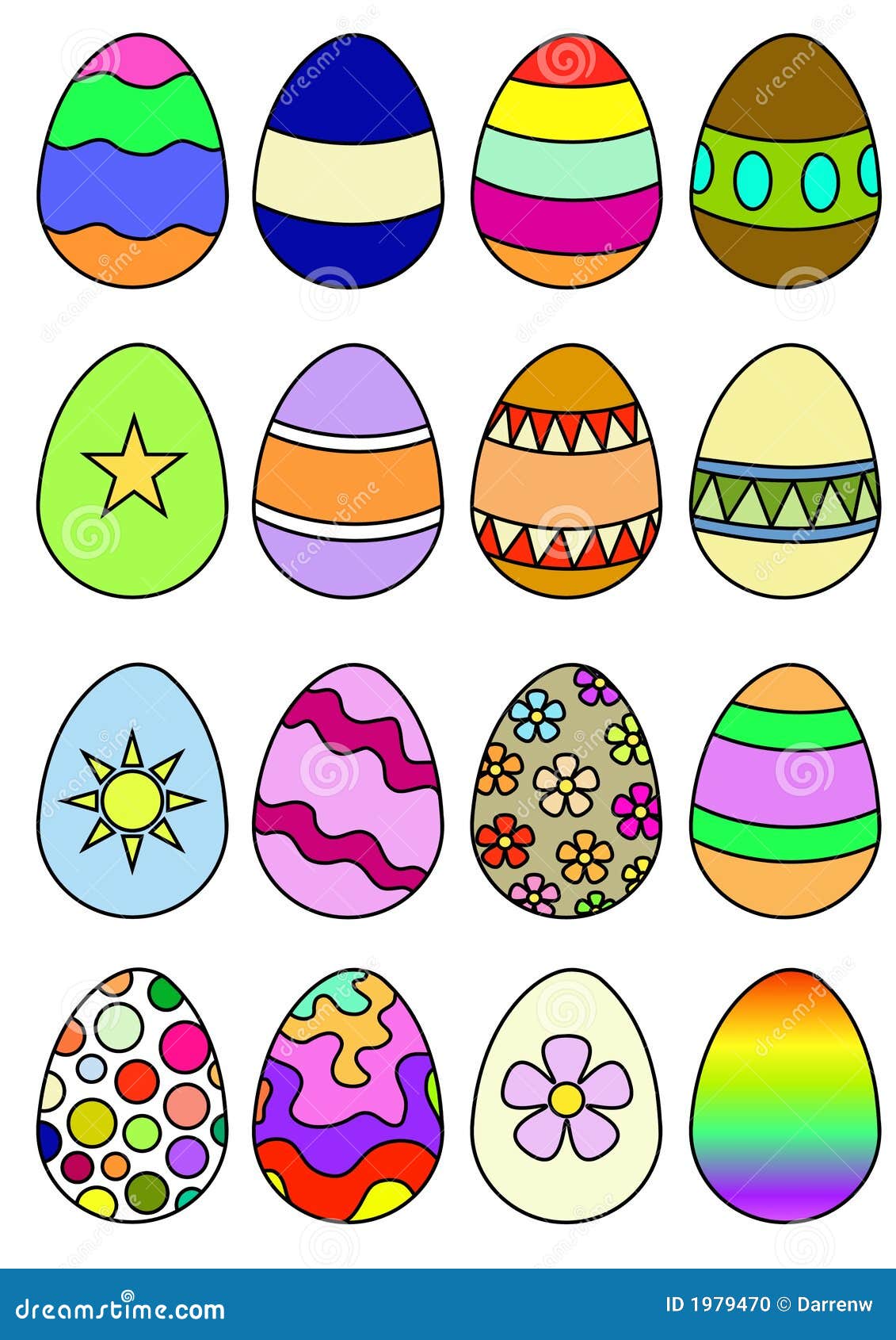Decorated Eggs stock illustration. Illustration of cartoons - 1979470