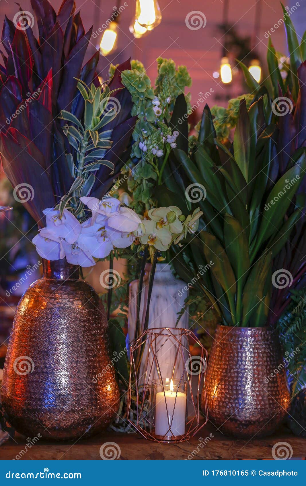 Decorated Elegant Party Table Stock Image - Image of arrangement, fine ...