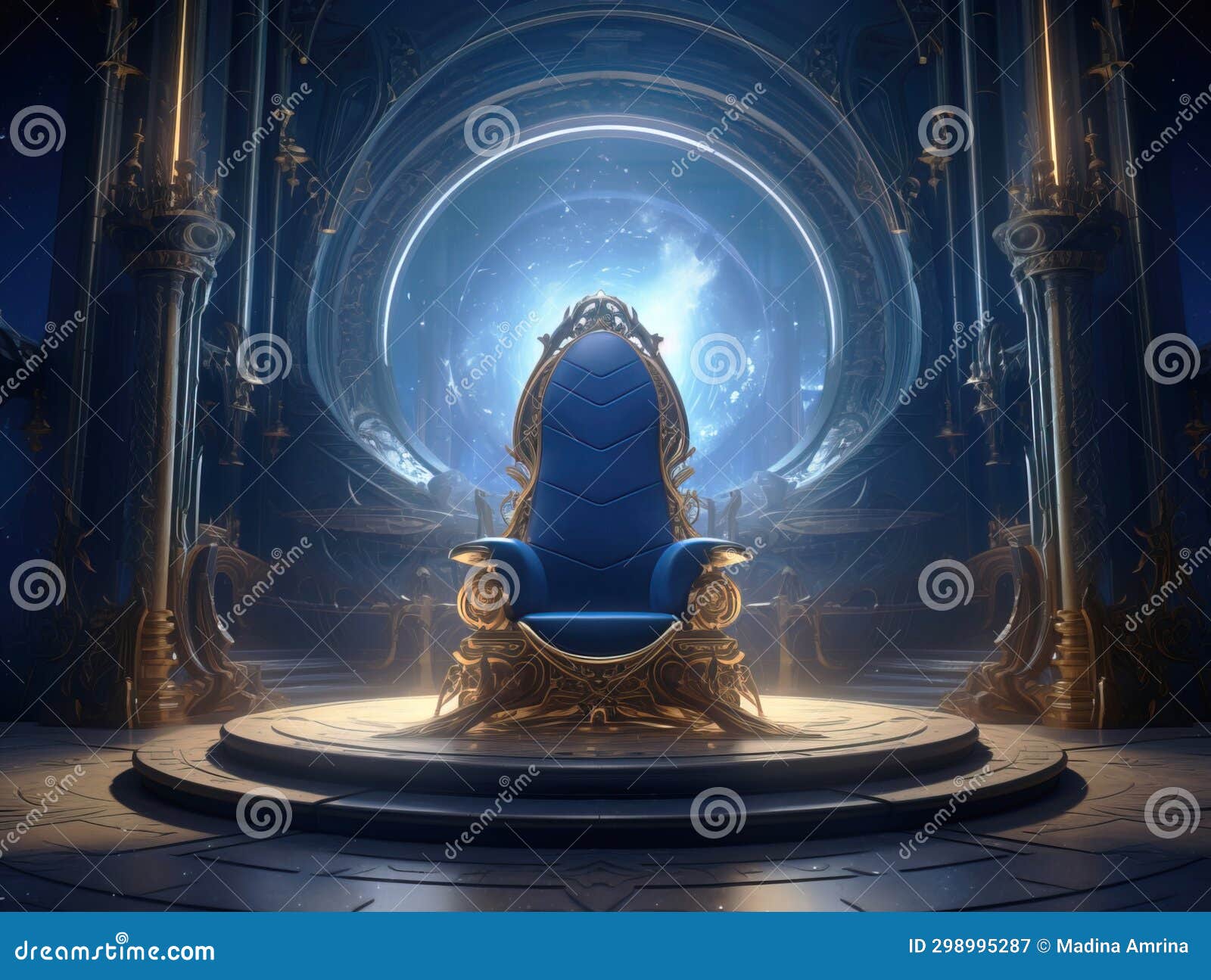 Decorated Empty Throne Hall. Throne in Space. Stock Image - Image of ...