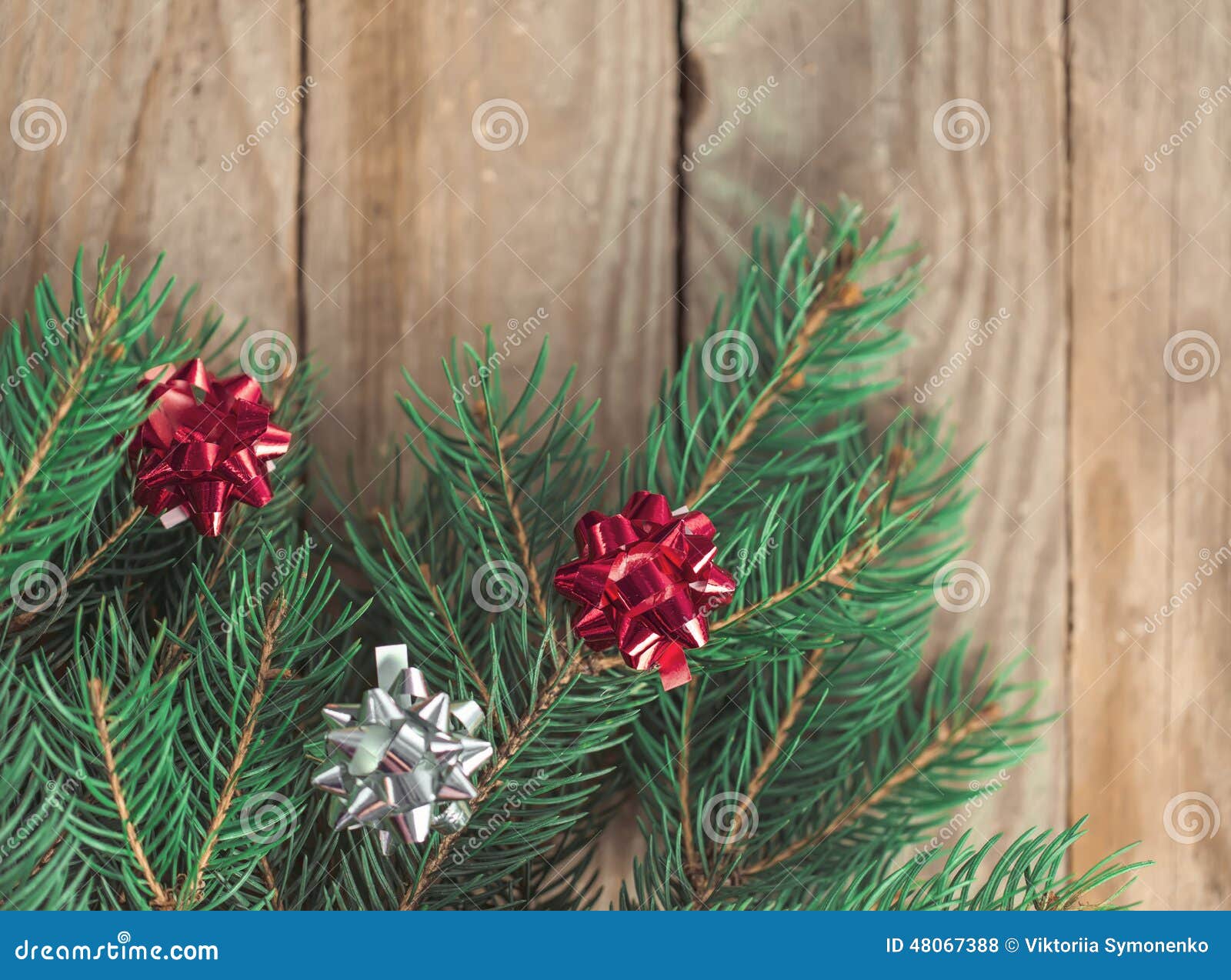 Decorated Fir-tree in Christmas Atmosphere. Stock Photo - Image of ...